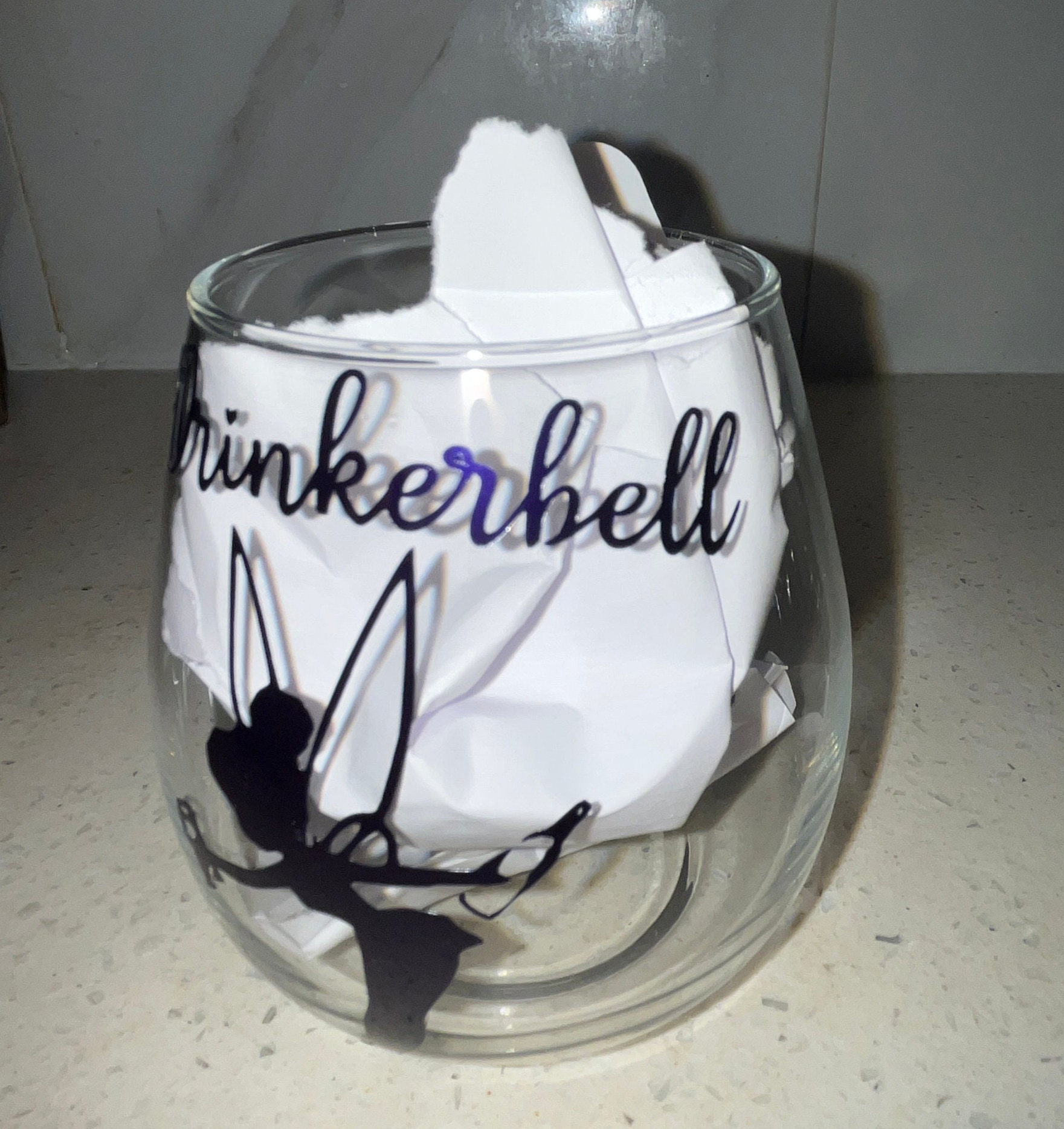 Tinkerbell Drinkerbell Wine Glass - Etsy