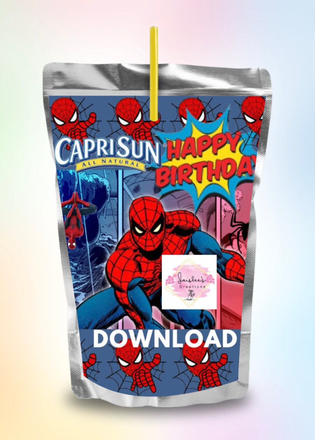 Spiderman Caprisun Labels Download - Etsy