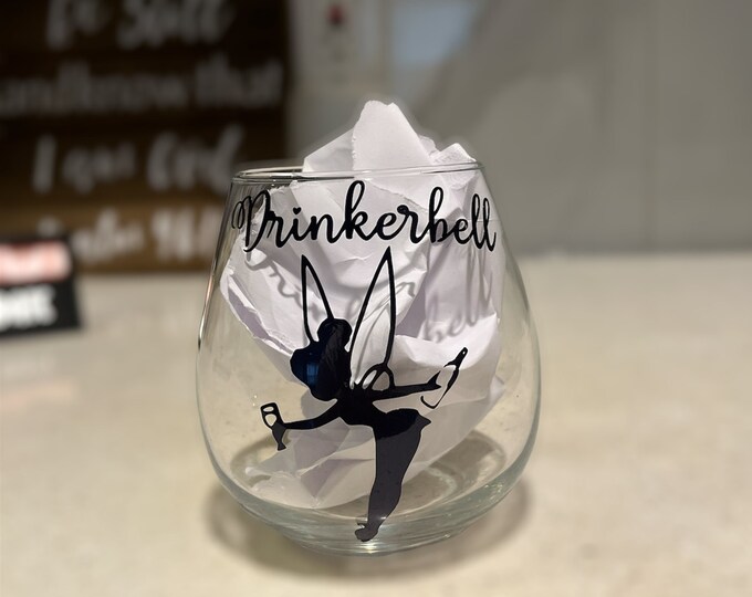 Tinkerbell Drinkerbell Wine Glass - Etsy