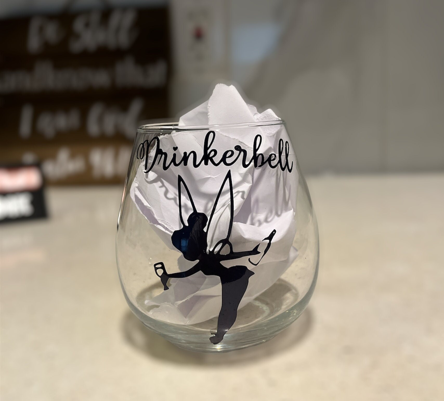 Tinkerbell Drinkerbell Wine Glass - Etsy