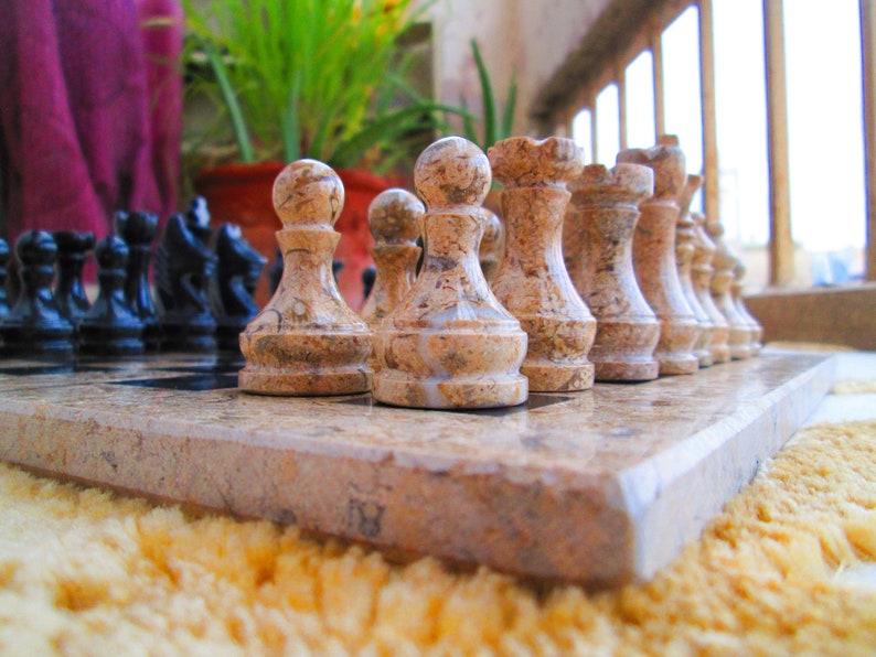 Vintage Marble Chess Set 12, Marble Chess Board, Onyx Checkers Game ...