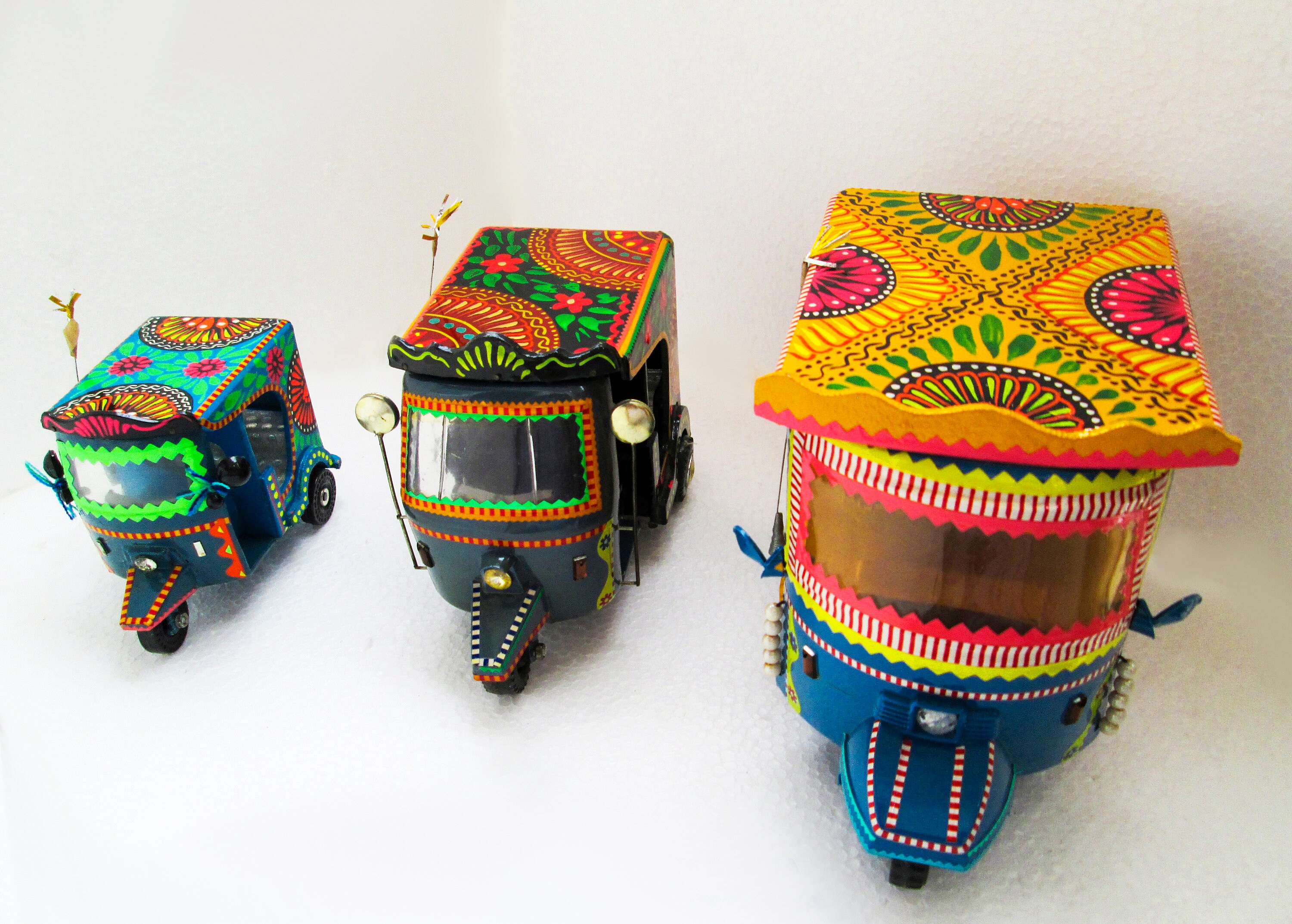 Model Set for a Miniature Rickshaw, Wooden Rickshaw, Truck Art ...