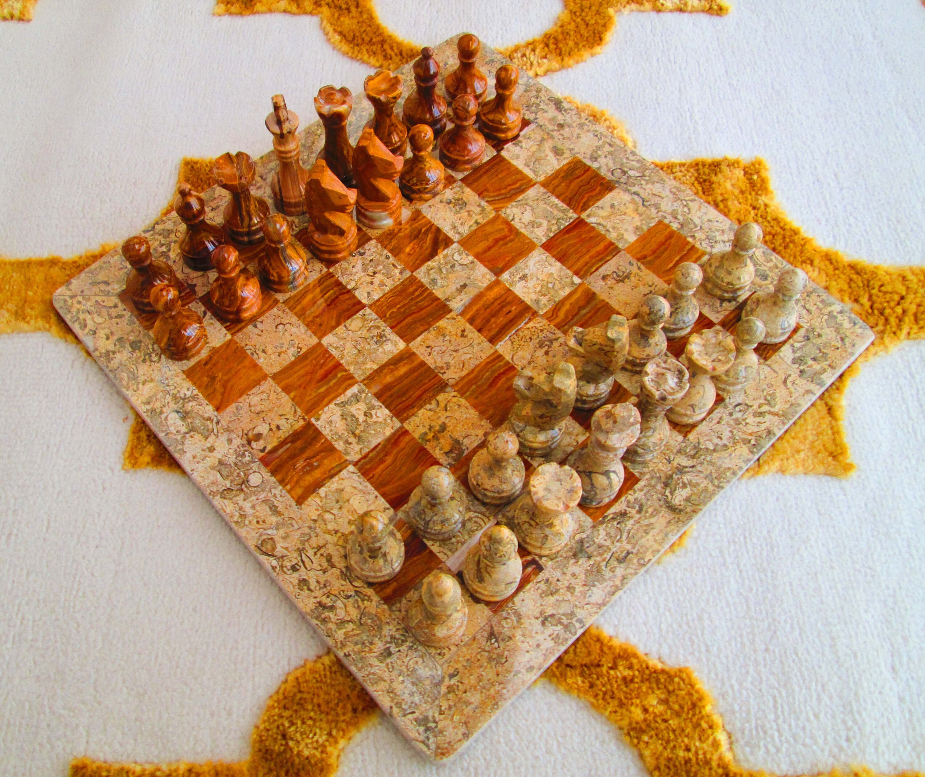 Vintage Marble Chess Set 12, Marble Chess Board, Onyx Checkers Game ...