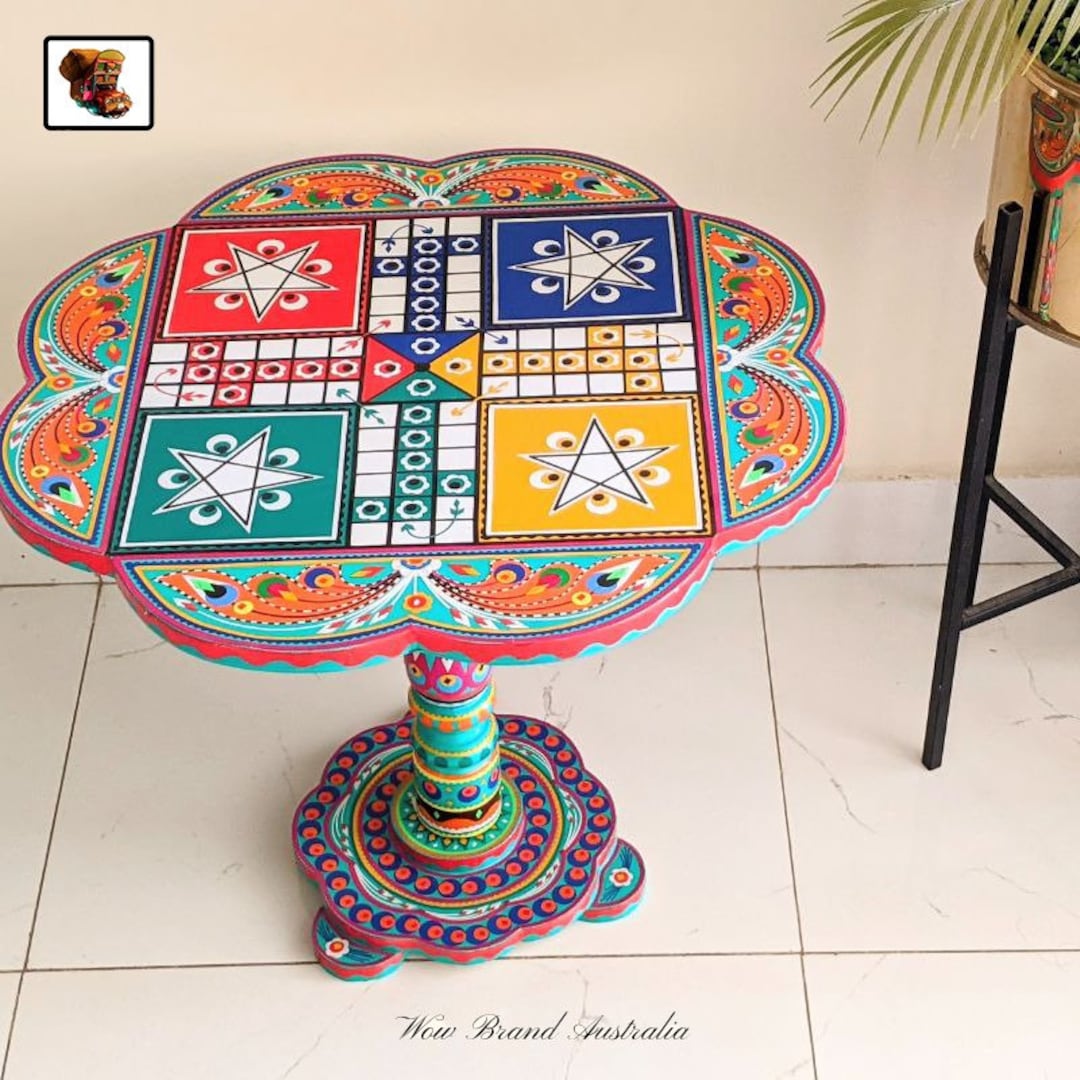 Handmade Ludo Star Table, Ludo Board Game Table, Truck Art Pakistan ...