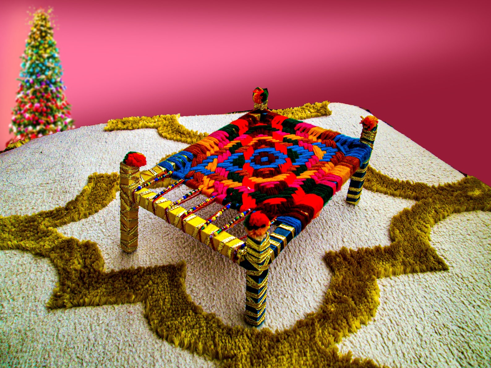 Handmade Charpai, Truck Art Manji, Home Decor, Wood Charpai Bed manji ...