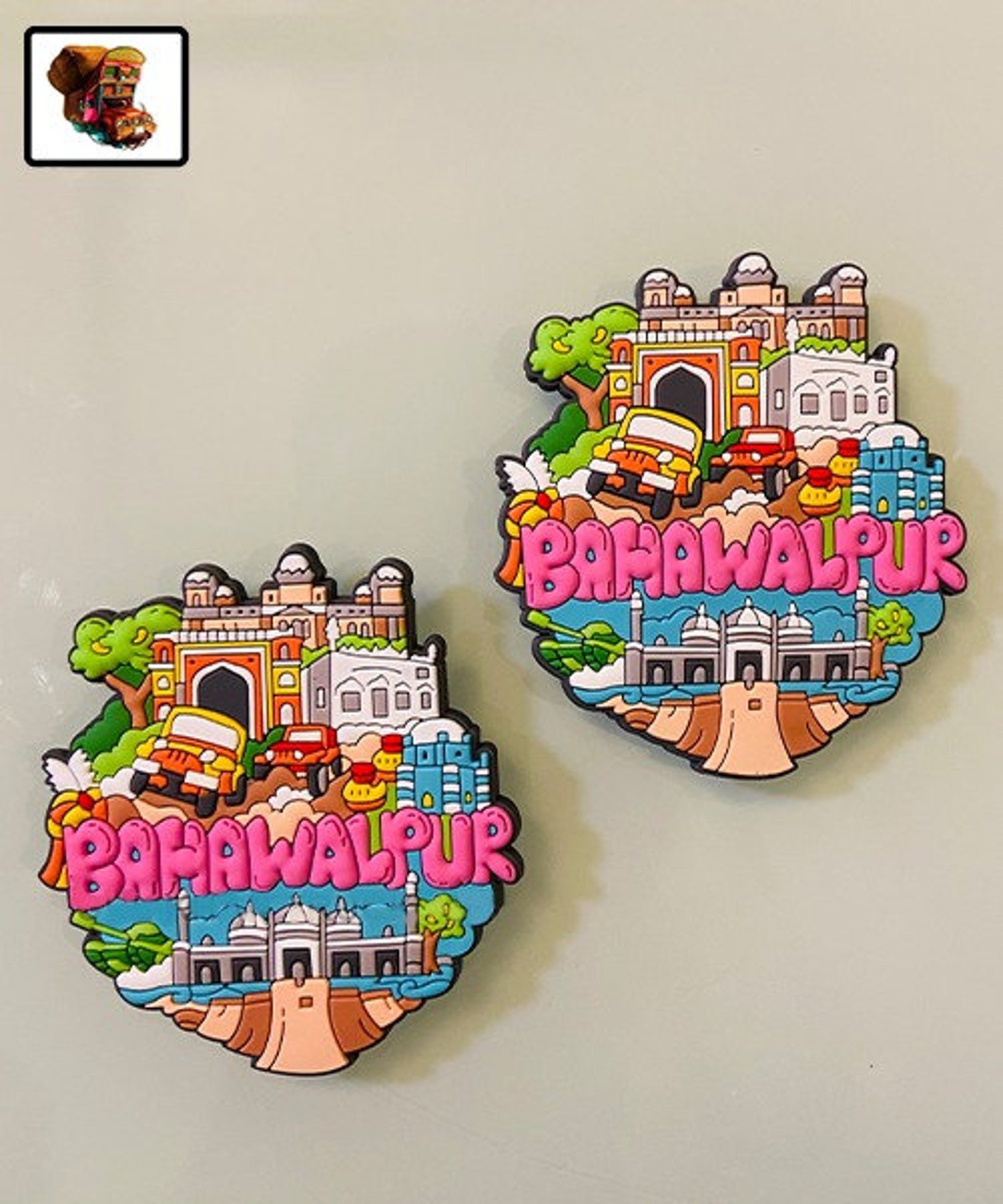 Truck Art Pakistan, Fridge Magnet, Pakistan Cities Name Silicone Magnet ...