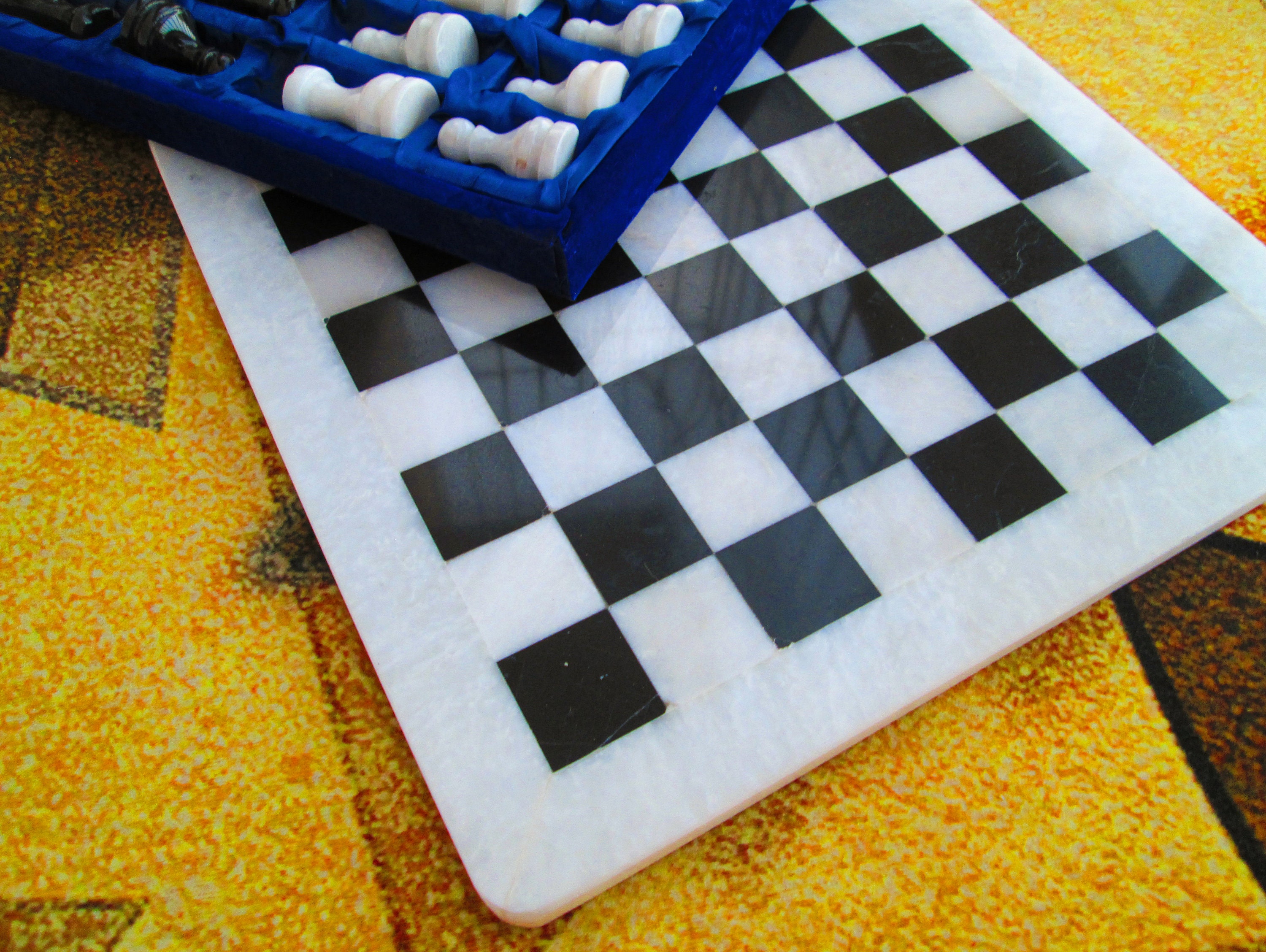 Vintage Marble Chess Set 12, Marble Chess Board, Onyx Checkers Game ...