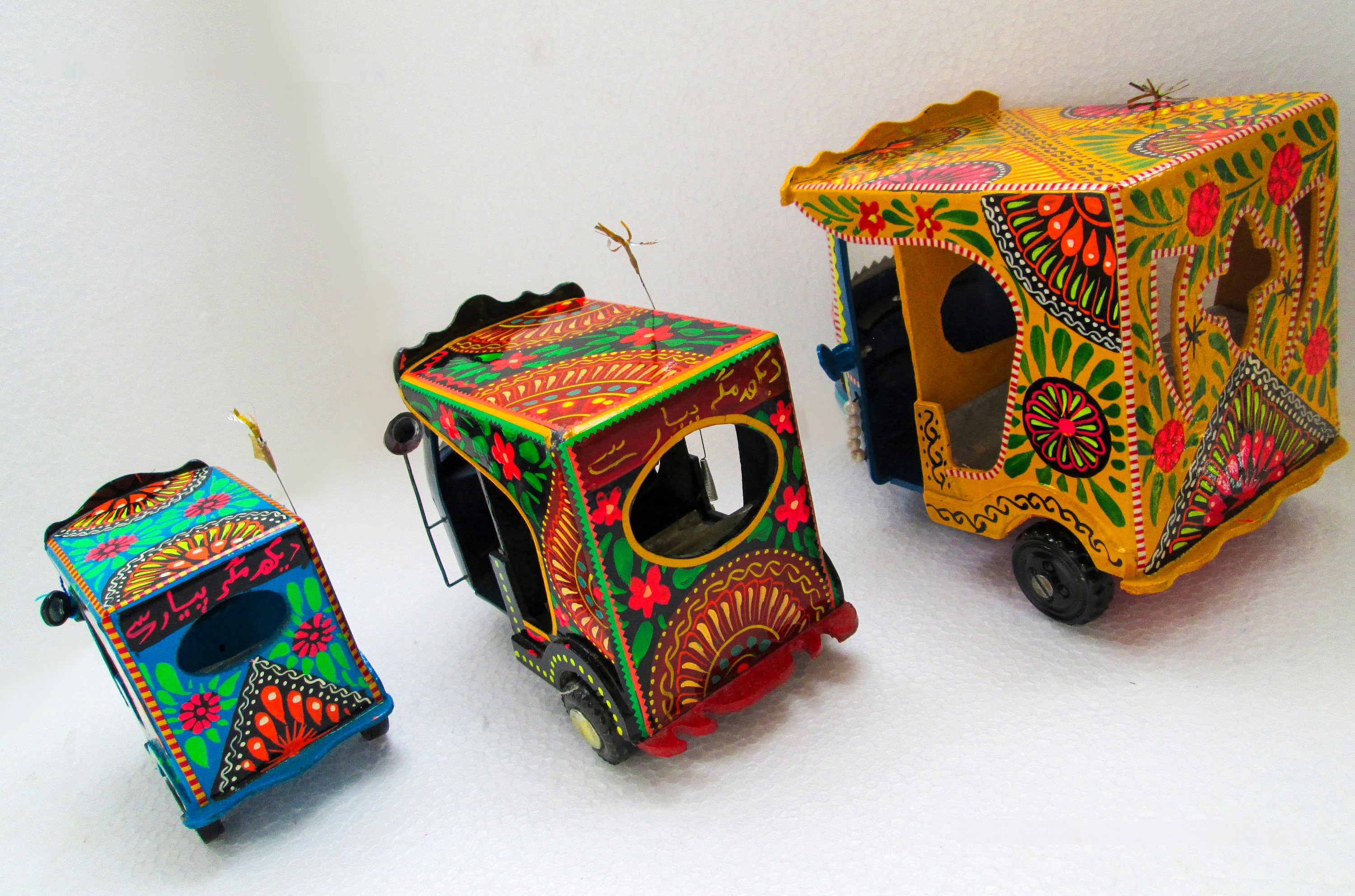 Model Set for a Miniature Rickshaw, Wooden Rickshaw, Truck Art ...