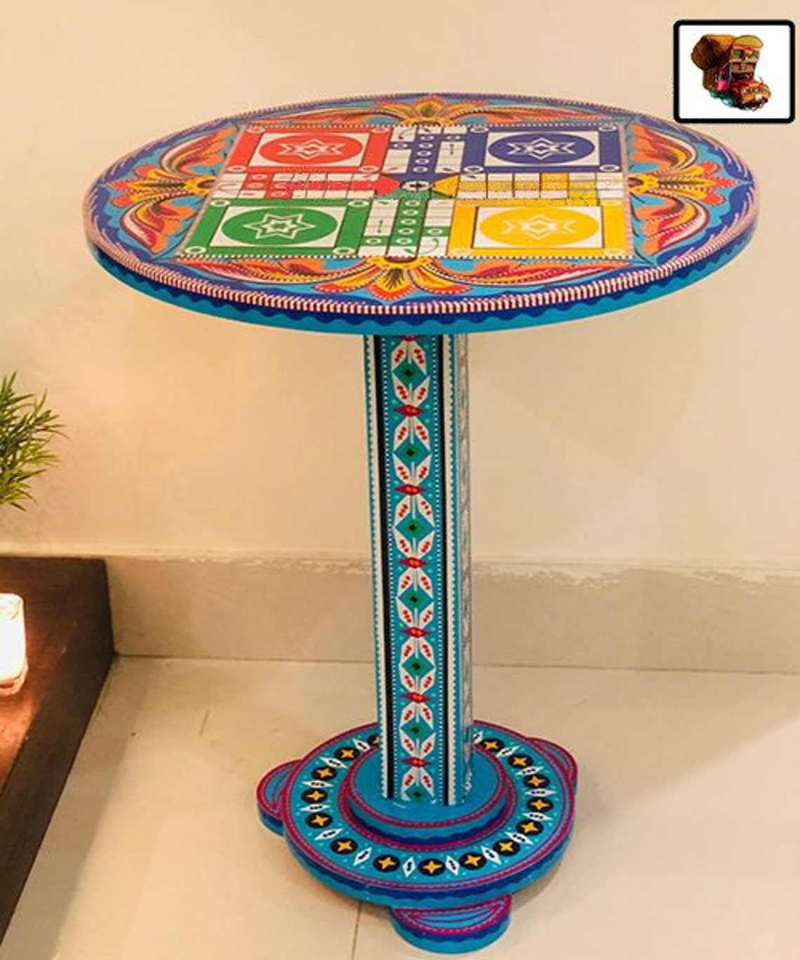 Handmade Ludo Star Table, Ludo Board Game Table, Truck Art Pakistan ...