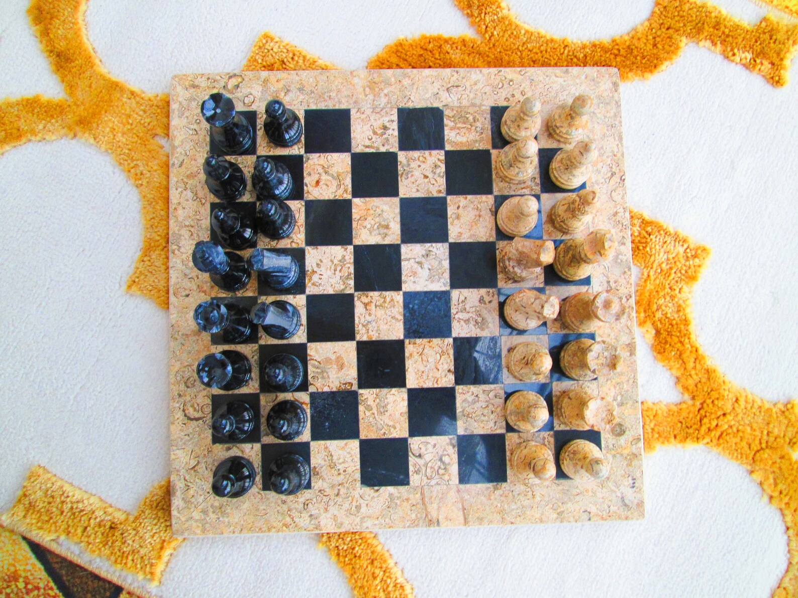 Vintage Marble Chess Set 12, Marble Chess Board, Onyx Checkers Game ...