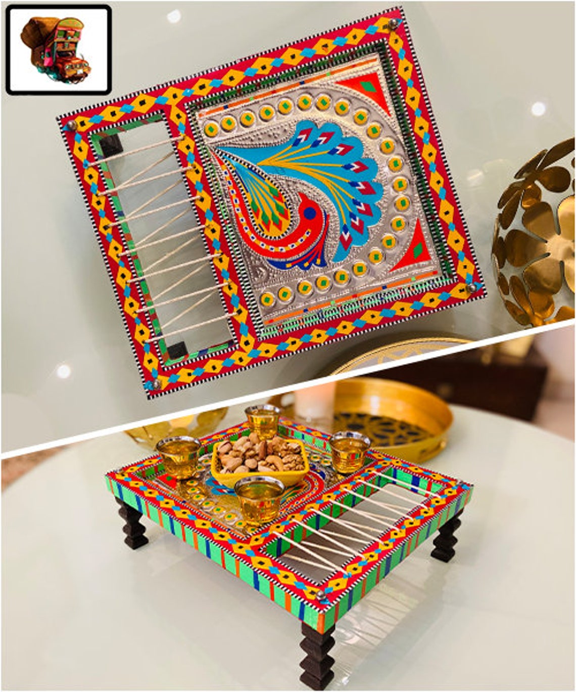 Handmade Charpai, Truck Art Manji, Home Decor, Wood Charpai Bed manji ...