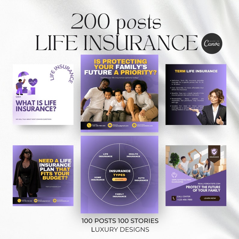 200 Insurance Agent Marketing Templates, Life Insurance Instagram ...