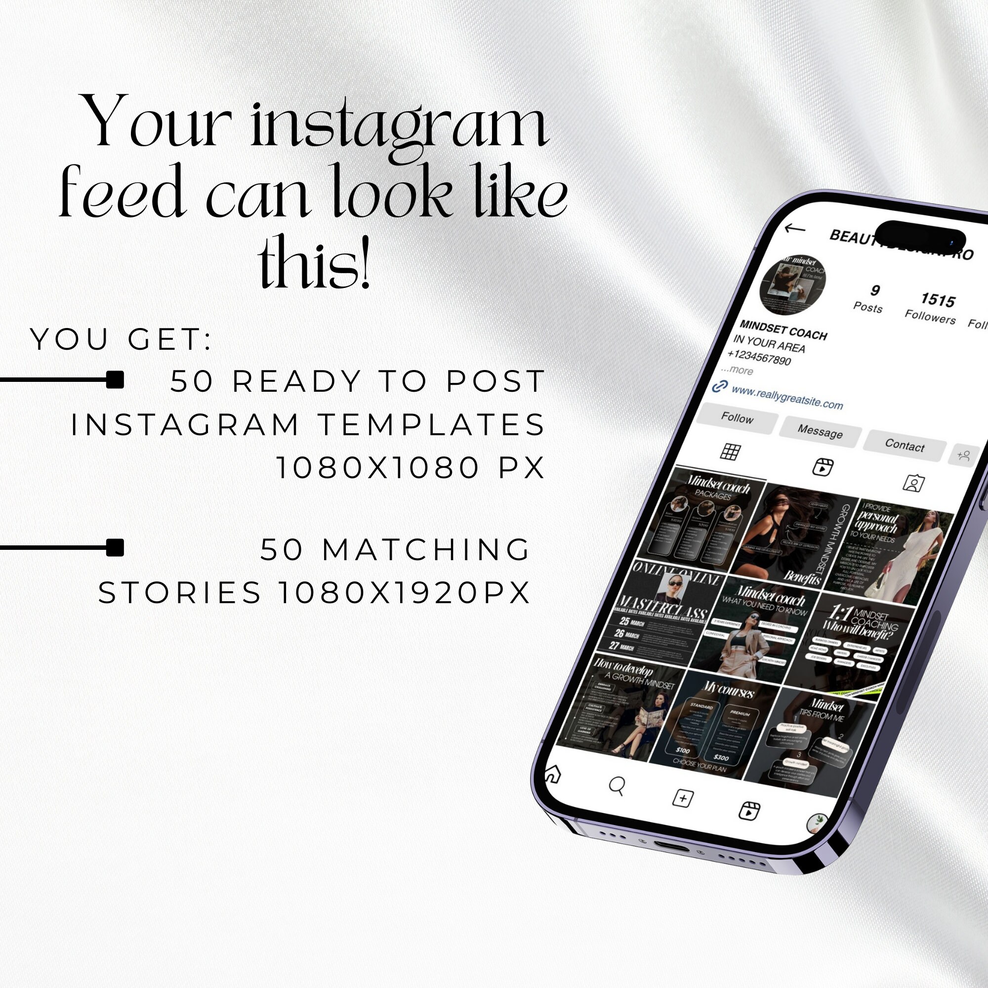 Mindset Coach Instagram Templates, Life Coach, Business Instagram ...