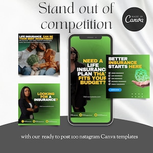 Insurance Agent Instagram Templates, Life Insurance Instagram Templates ...