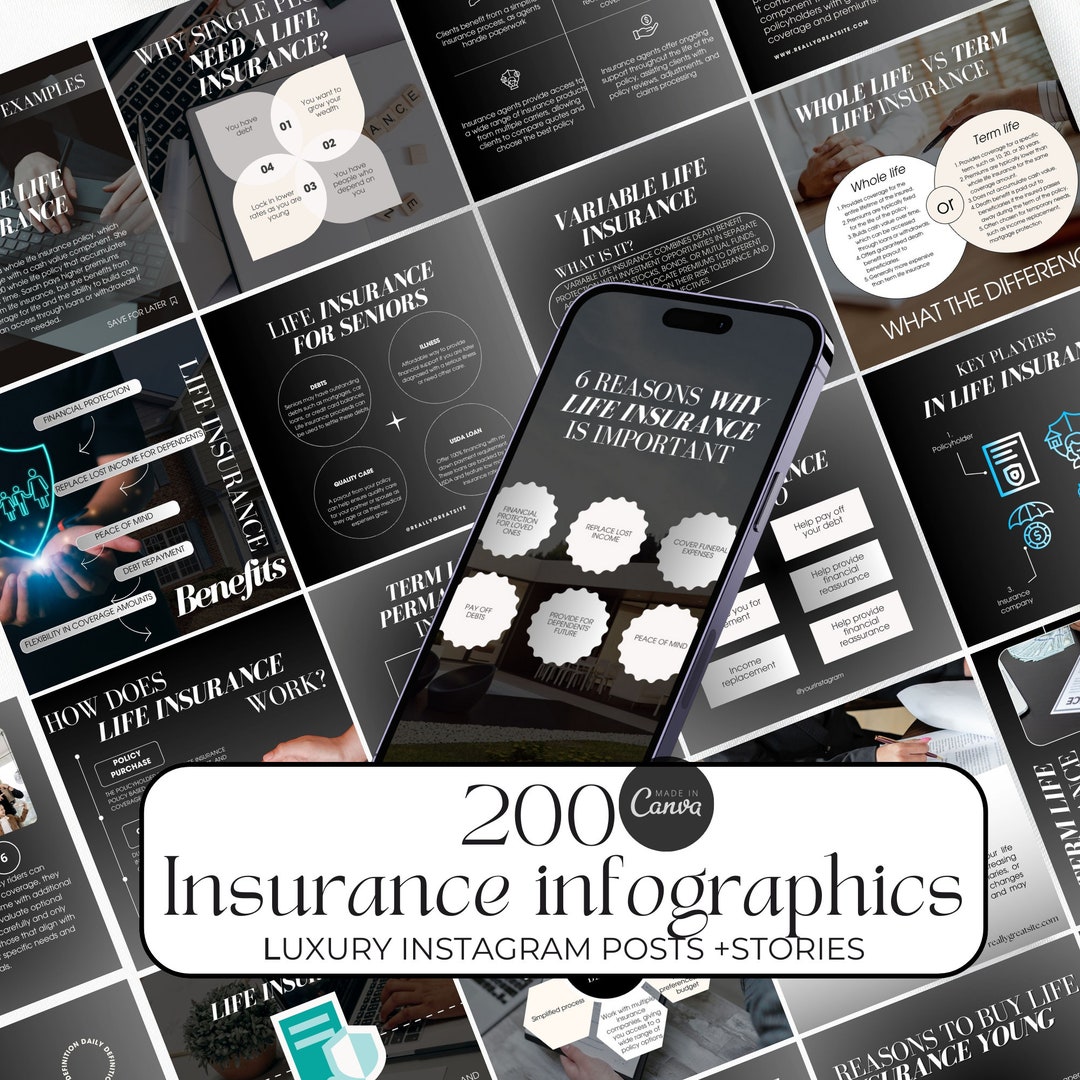 200 Insurance Agent Instagram Templates, Life Insurance Instagram Posts ...