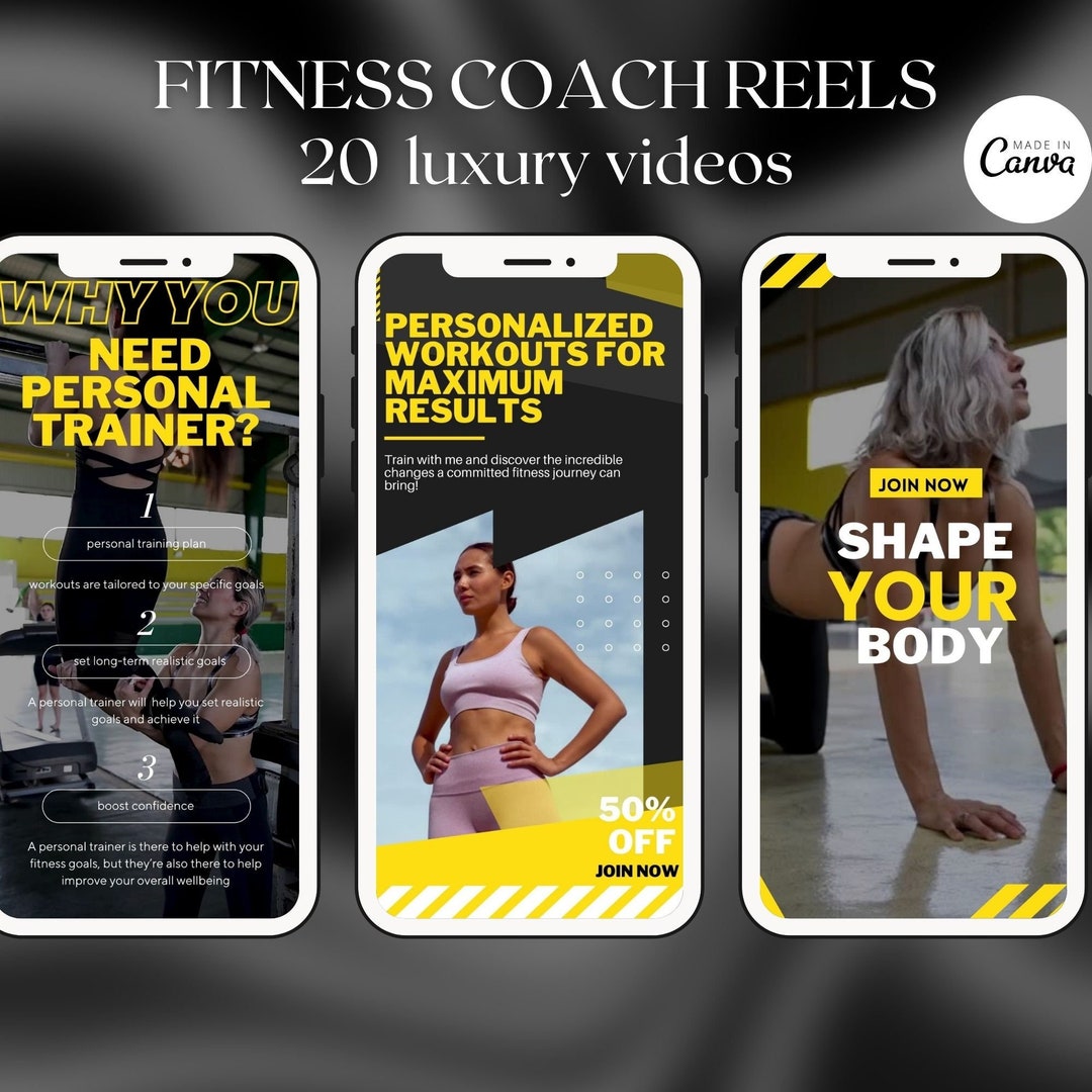 Personal Trainer Reels Instagram Templates | Fitness Coach Video Reels ...