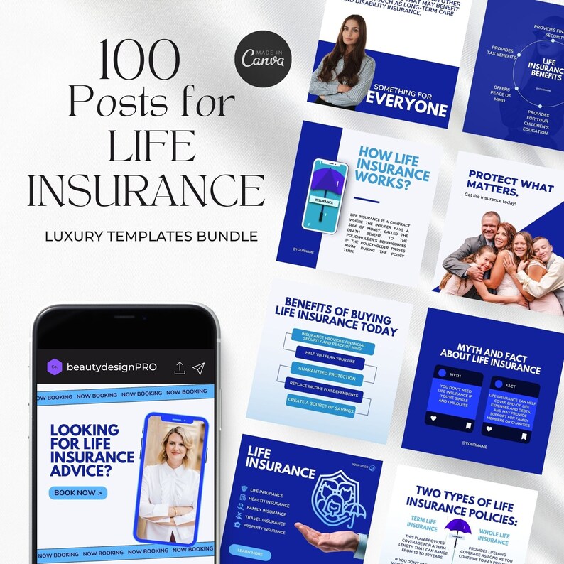 Insurance Agent Marketing Templates, Life Insurance Instagram Templates ...