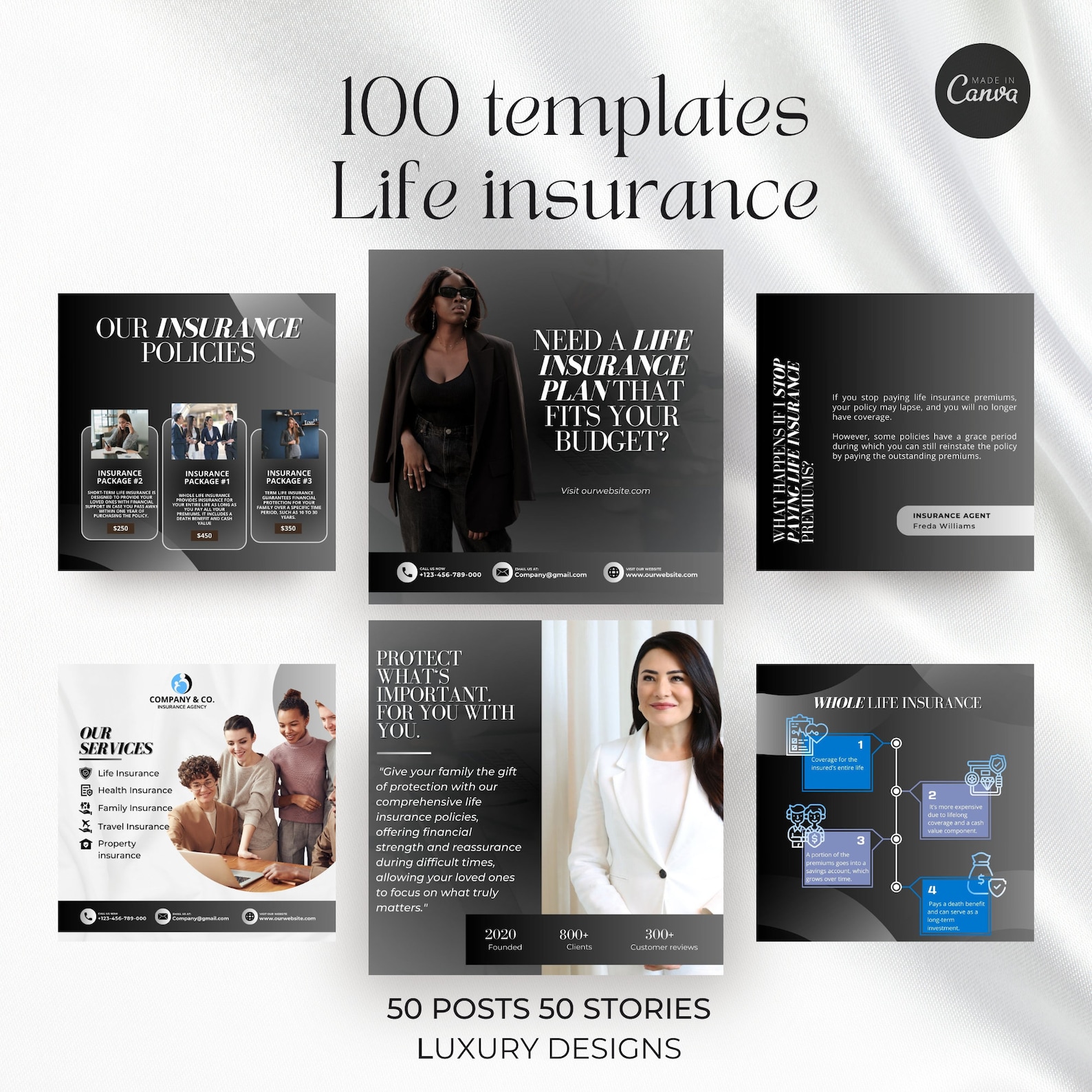 100 Life Insurance Instagram Templates, Life Insurance Agent Instagram ...