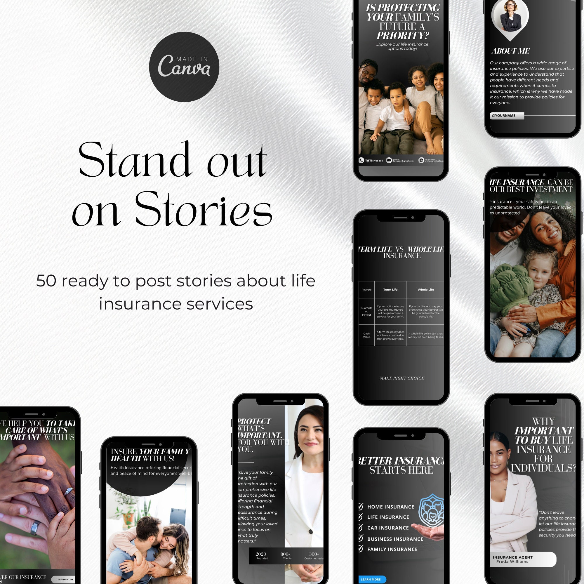 100 Life Insurance Instagram Templates, Life Insurance Agent Instagram ...