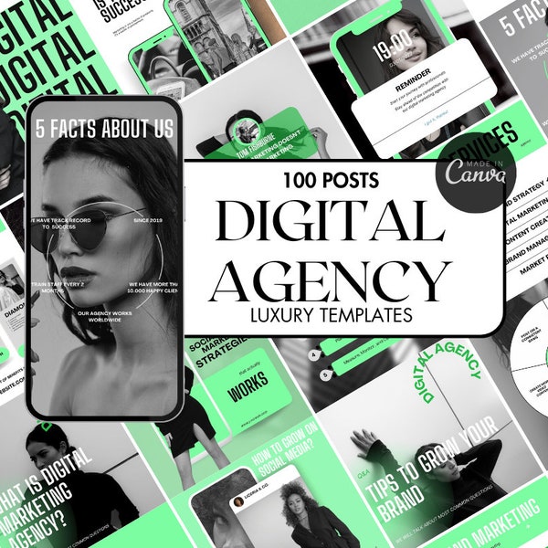 100 Canva Social Media Templates for Digital Marketing - Etsy