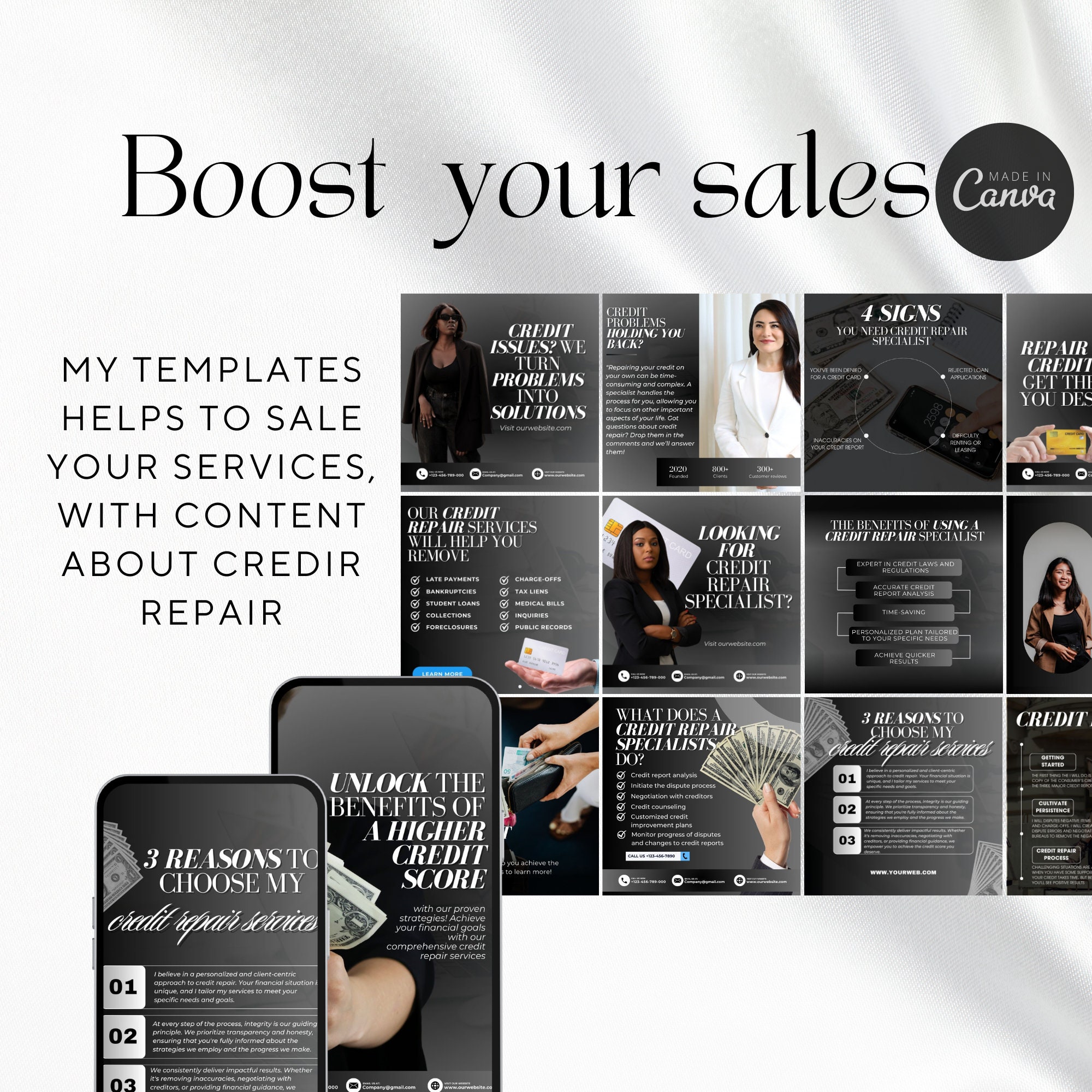 Credit Repair Instagram Templates, Credit Repair Social Media Posts ...