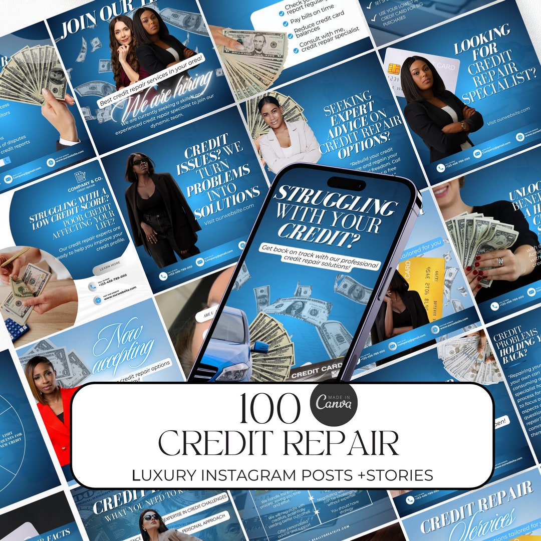 Credit Repair Instagram Templates, Credit Repair Social Media Posts ...