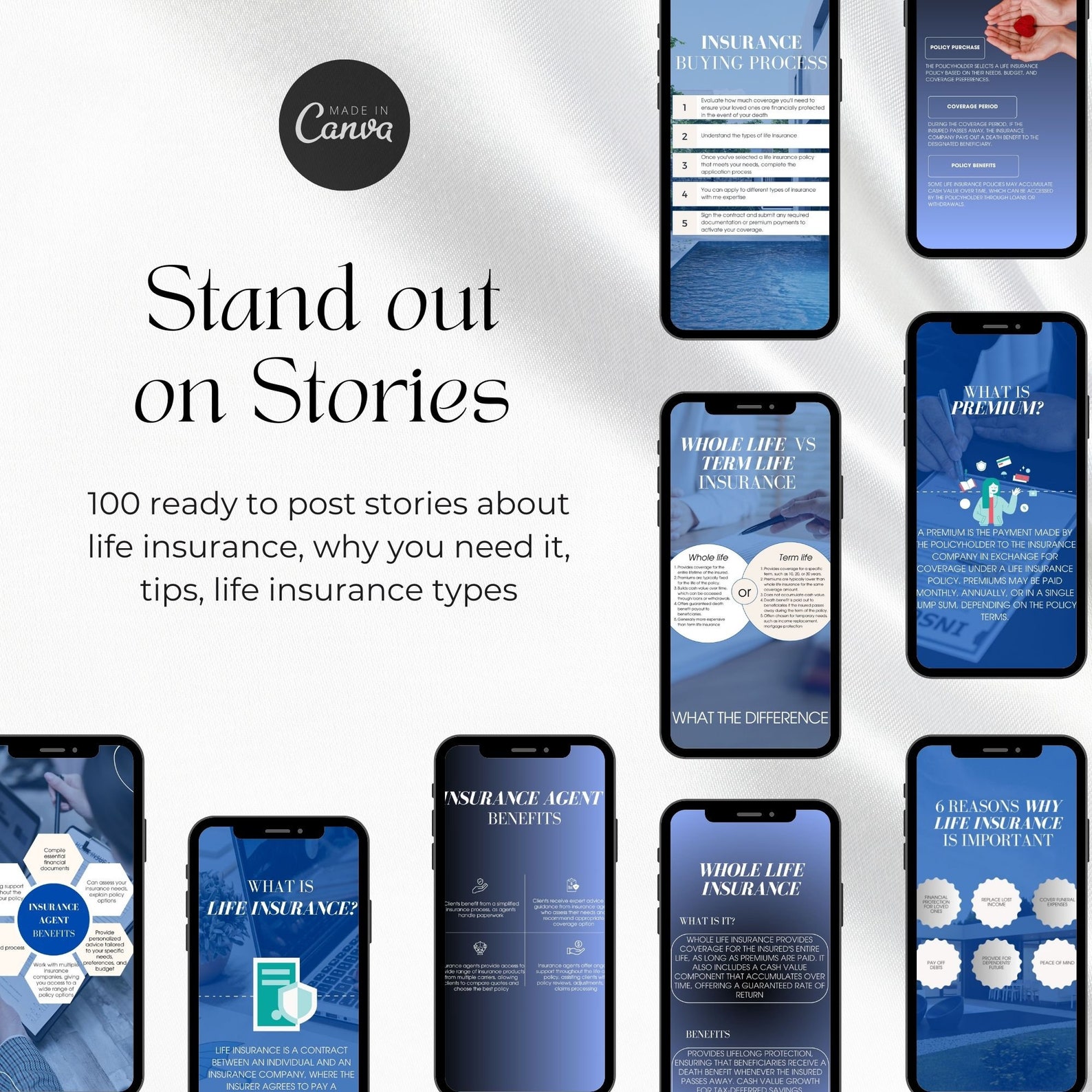 200 Insurance Agent Instagram Templates, Life Insurance Instagram Posts ...