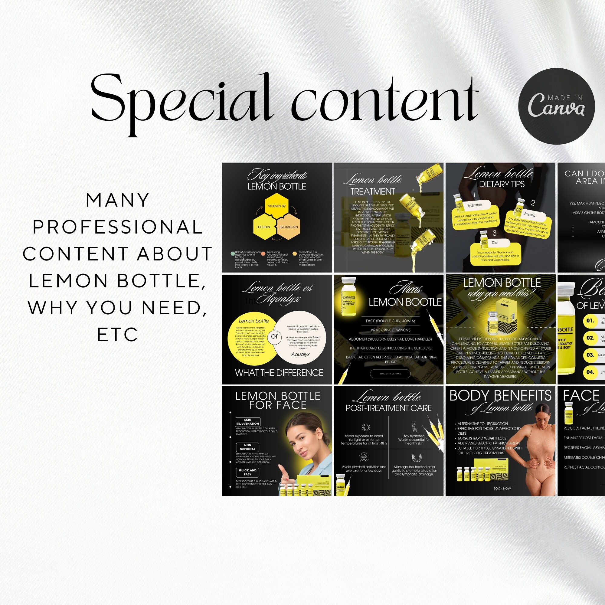 Lemon Bottle Instagram Template, Lemon Bottle Social Media, Lemonbottle ...