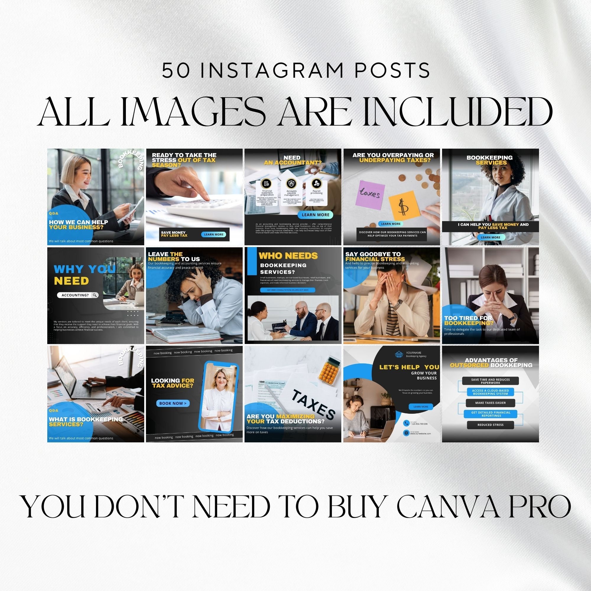 100 Accounting and Bookkeeping Instagram and Facebook Templates for ...