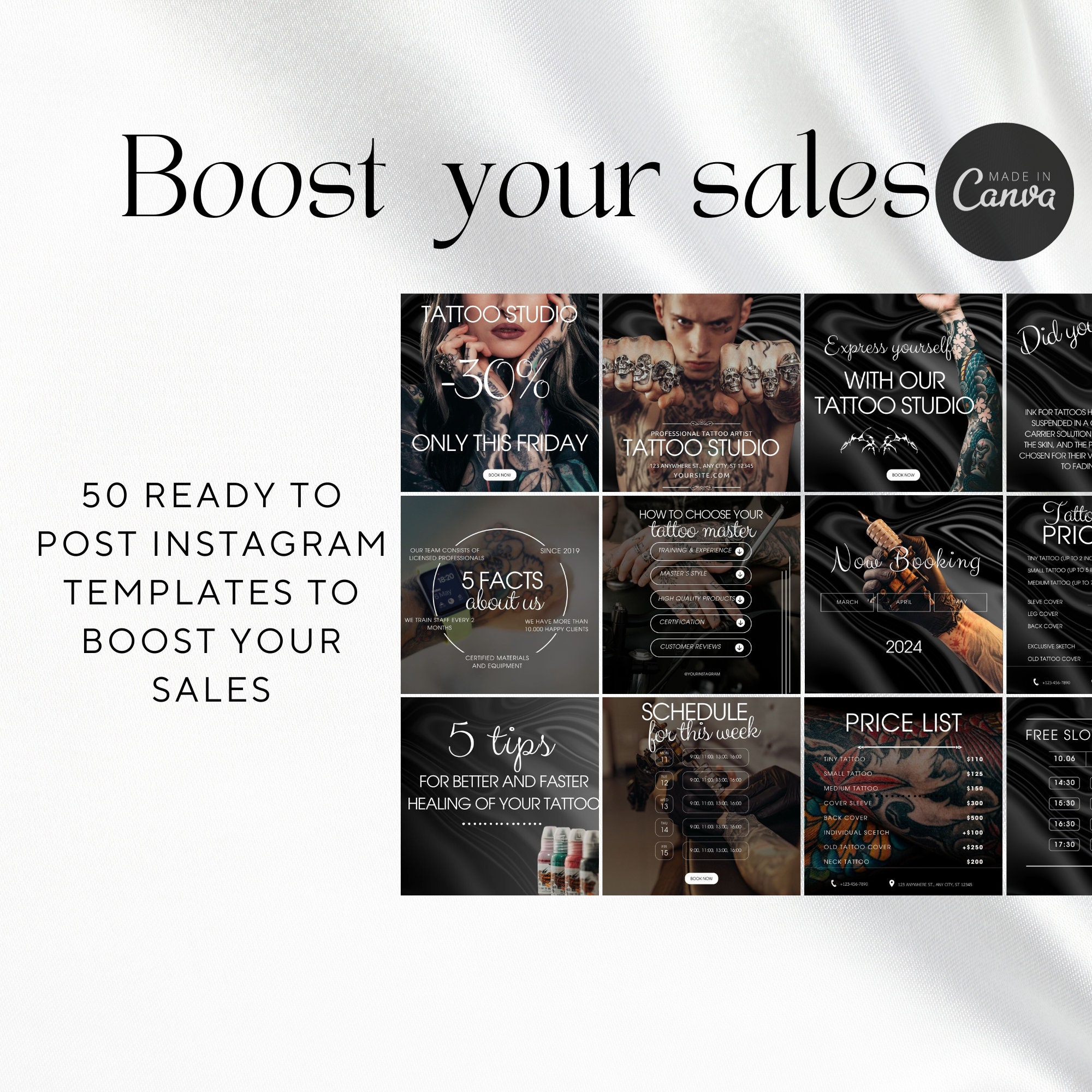 Tattoo Artist Instagram Template, Tatto Canva Template, Tattoo ... Tattoo Artist Instagram Template, Tatto Canva Template, Tattoo ...