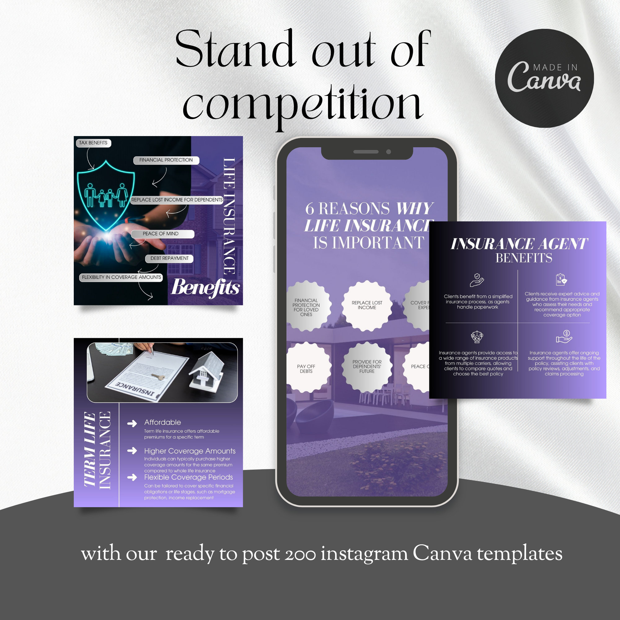 200 Insurance Infographics Instagram Templates, Life Insurance Canva ...