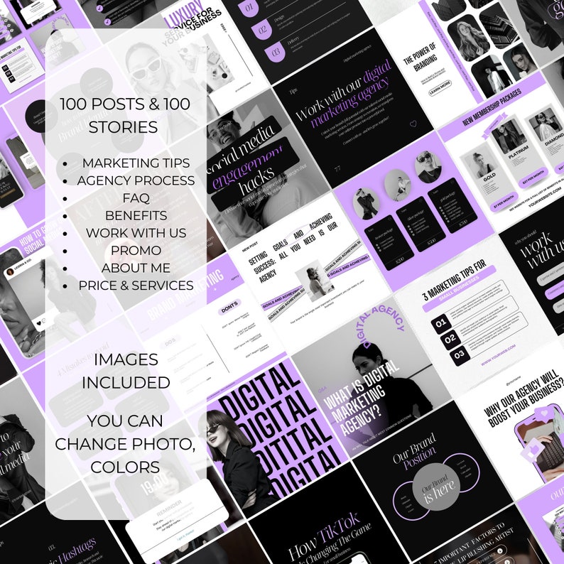 200 Digital Marketing Agency Social Media Posts Canva Marketing Agency ...