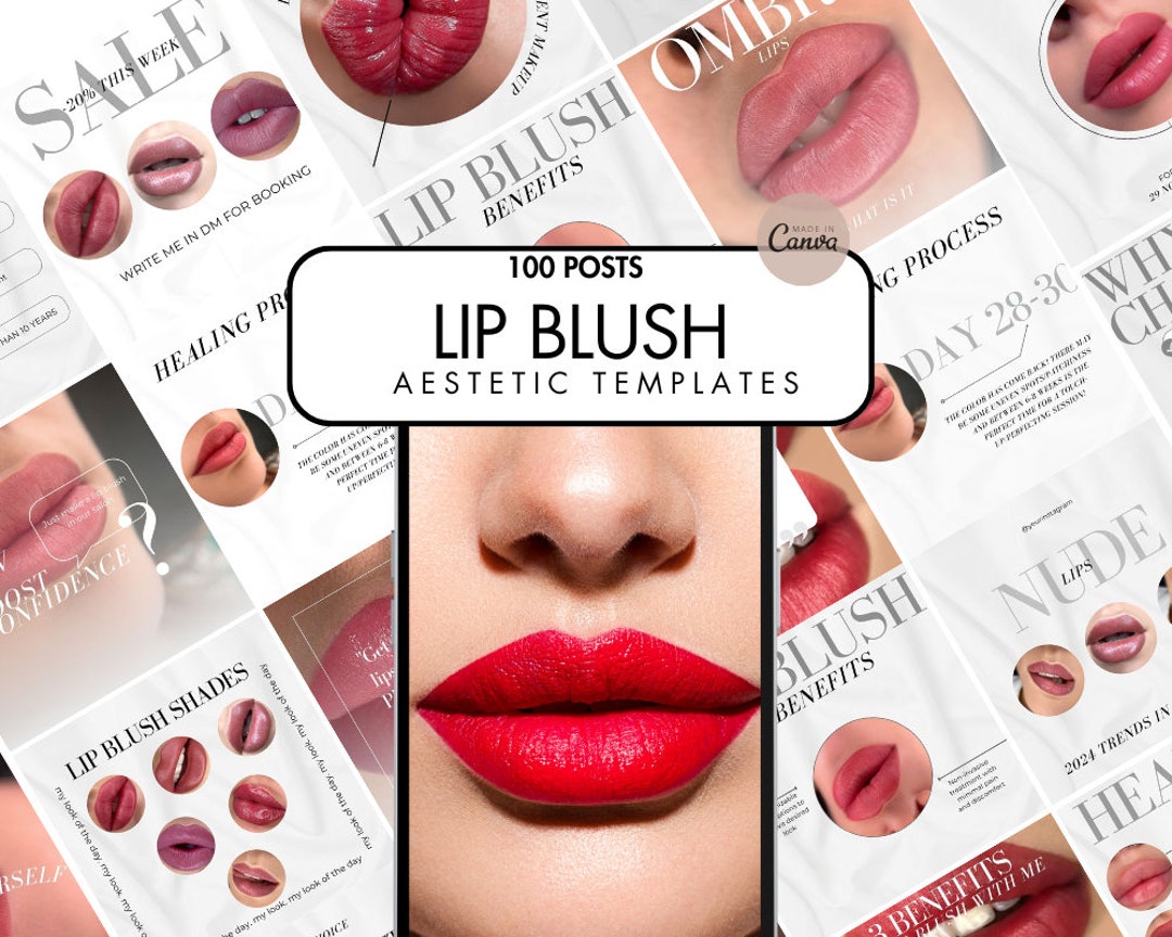 Lip Blush Instagram Templates I Lip Blush Social Media, Permanent ...