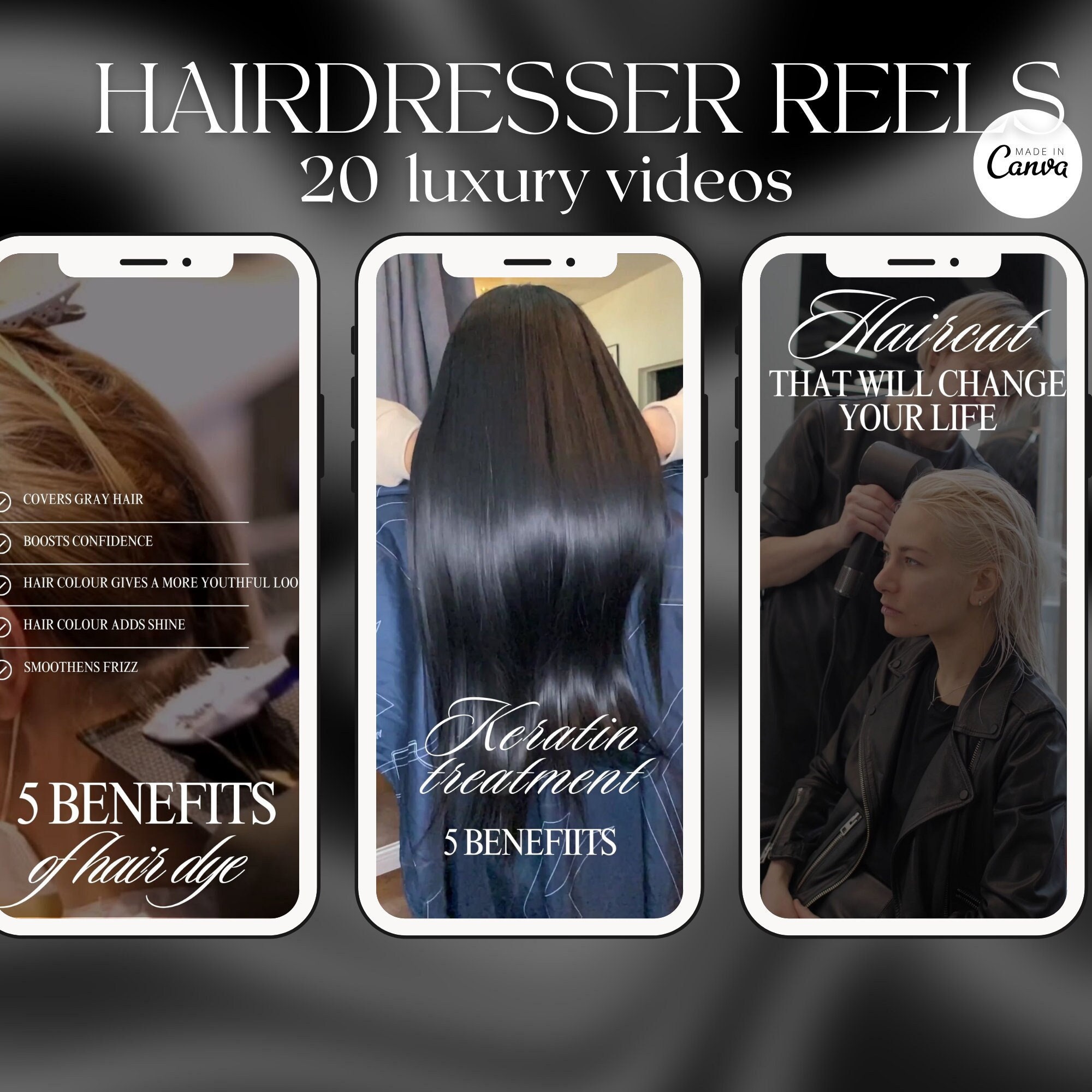 Luxury Hair Templates for Instagram , Hairdresser Reels | Hairstylist ...