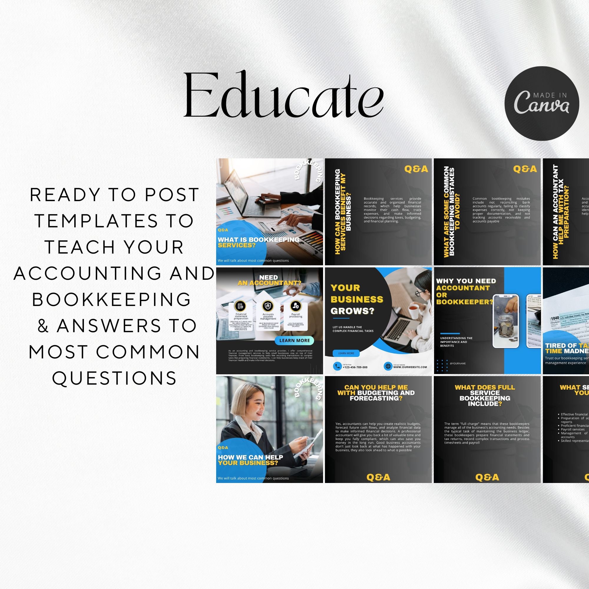 100 Accounting and Bookkeeping Instagram and Facebook Templates for ...