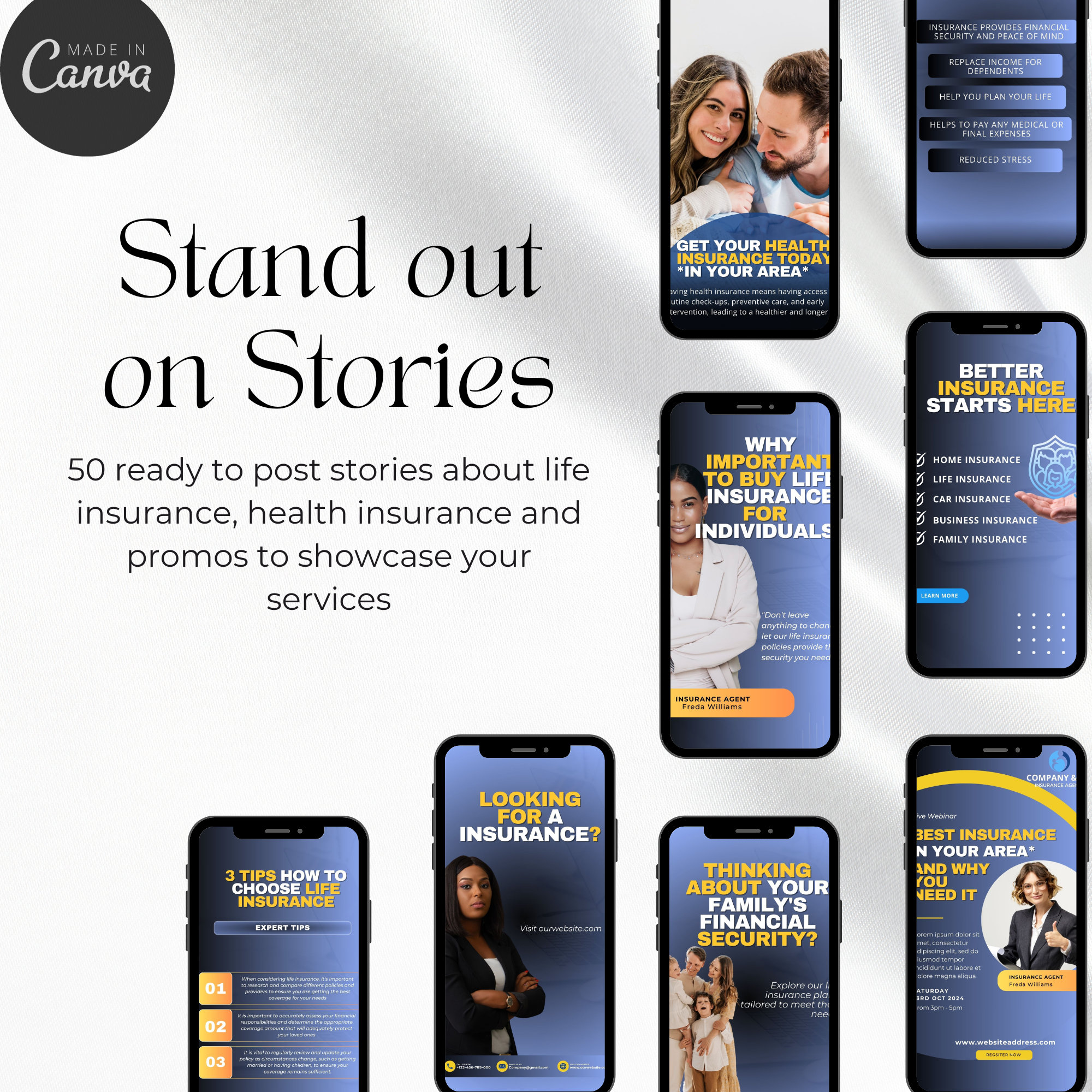 Insurance Agent Marketing Templates, Life Insurance Instagram Templates ...