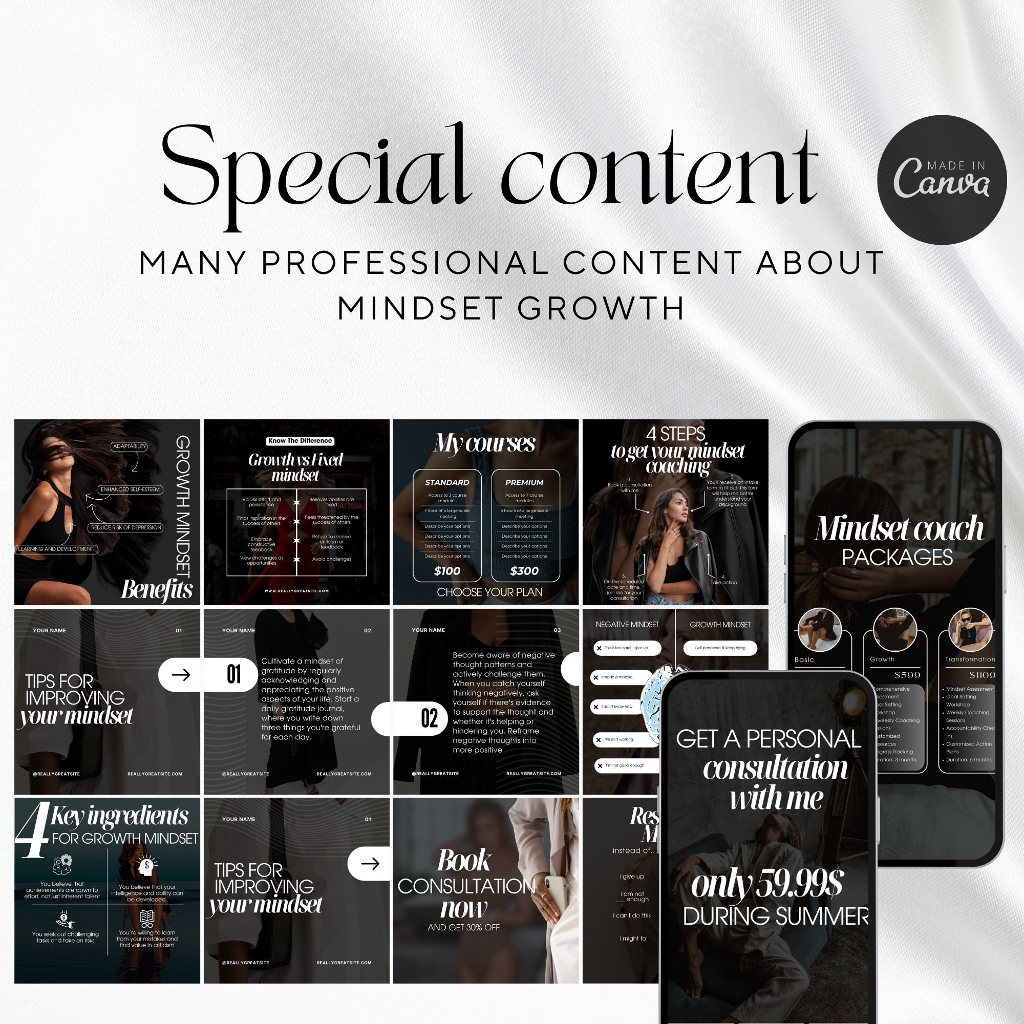 Mindset Coach Instagram Templates, Life Coach, Business Instagram ...