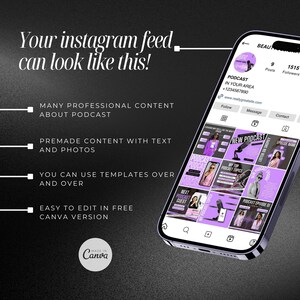 100 Podcast Instagram Template Canva, Podcast Social Media, Podcast ...