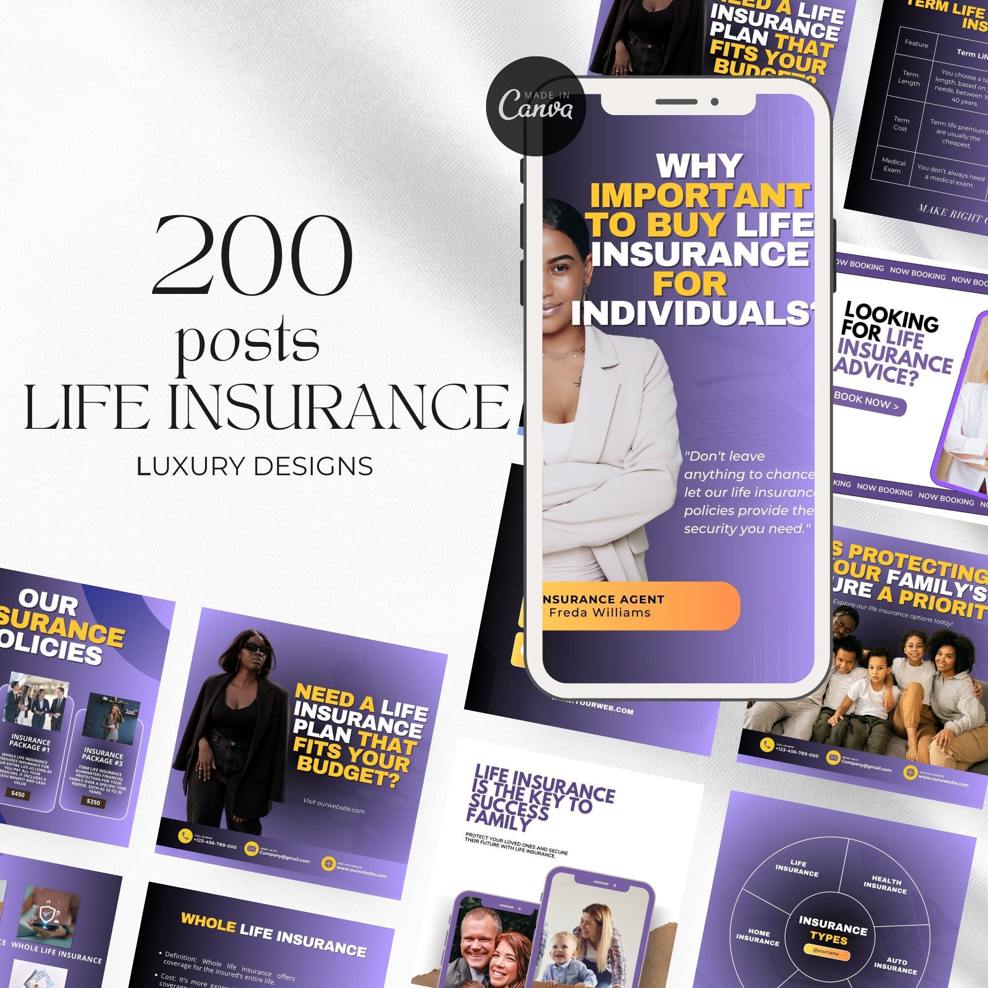 200 Insurance Agent Marketing Templates, Life Insurance Instagram ...