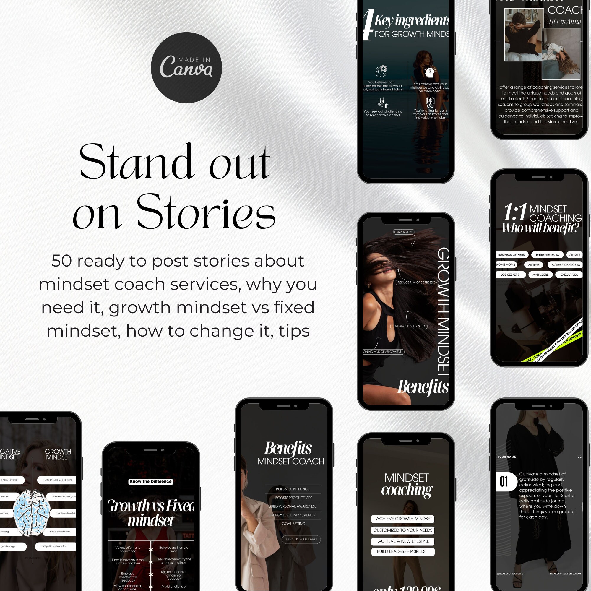 Mindset Coach Instagram Templates, Life Coach, Business Instagram ...