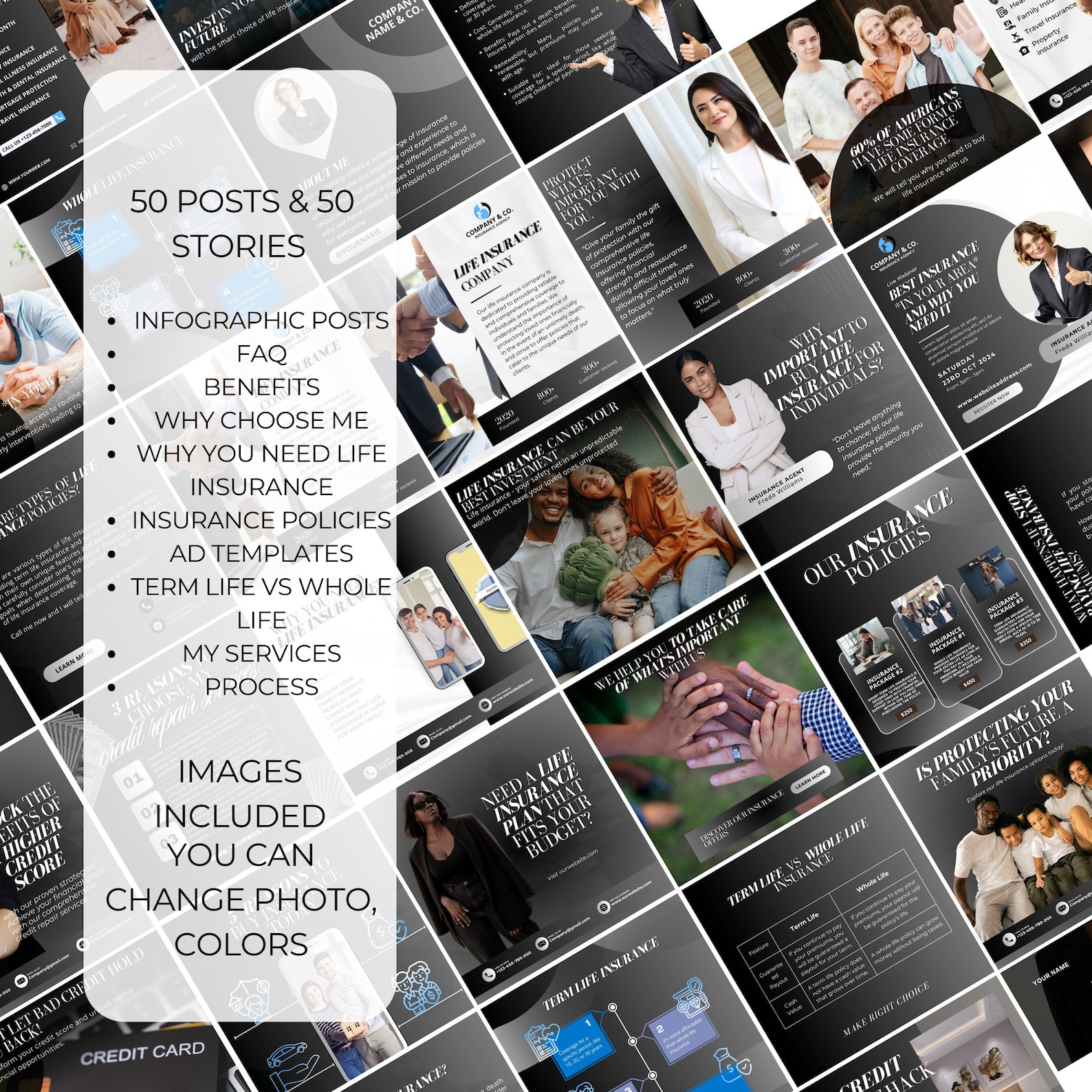 100 Life Insurance Instagram Templates, Life Insurance Agent Instagram ...