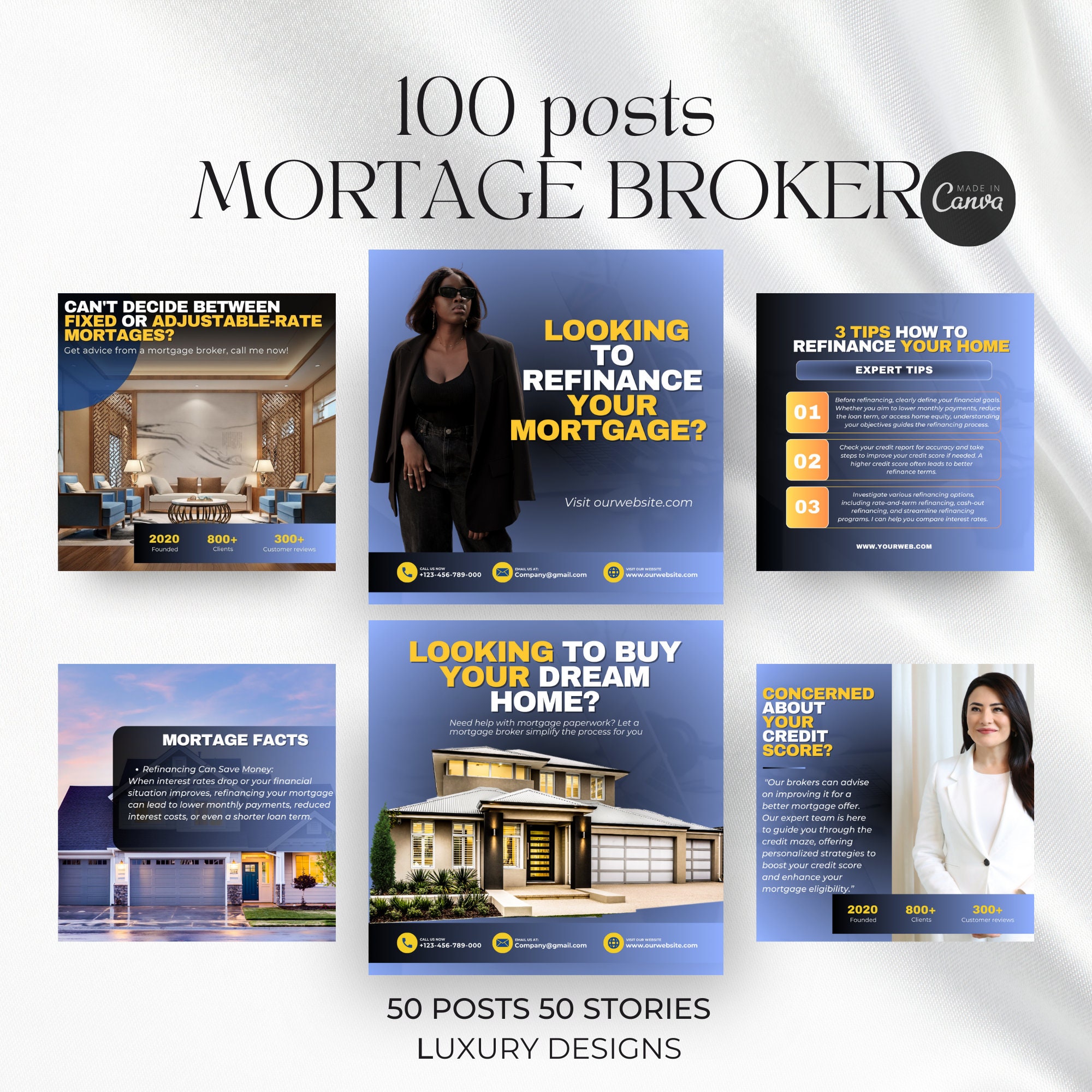 Mortgage Broker Instagram Template, Mortgage Broker Social Media Blue, Mortgage Lender, Mortgage ...