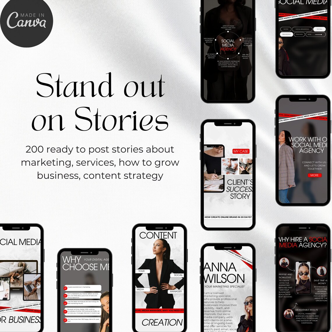 200 Digital Marketing Agenc,y Social Media Post Canva Marketing Agency ...