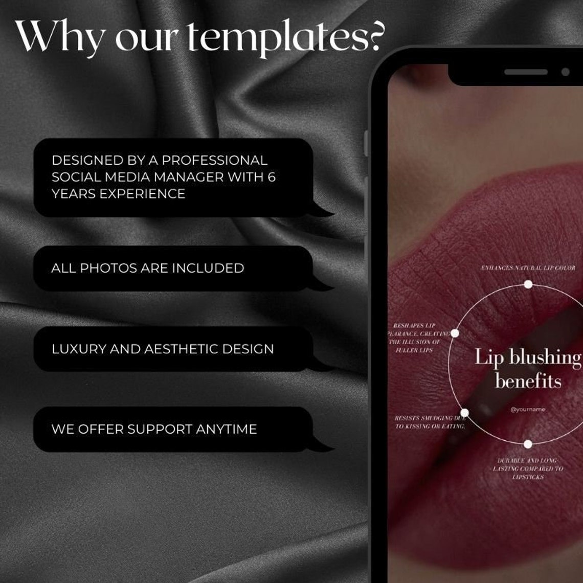 Lip Blush Instagram Templates I Lip Blush Social Media Permanent Makeup ...