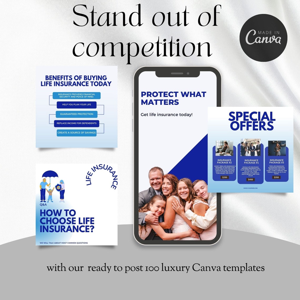 Insurance Agent Marketing Templates, Life Insurance Instagram Templates ...