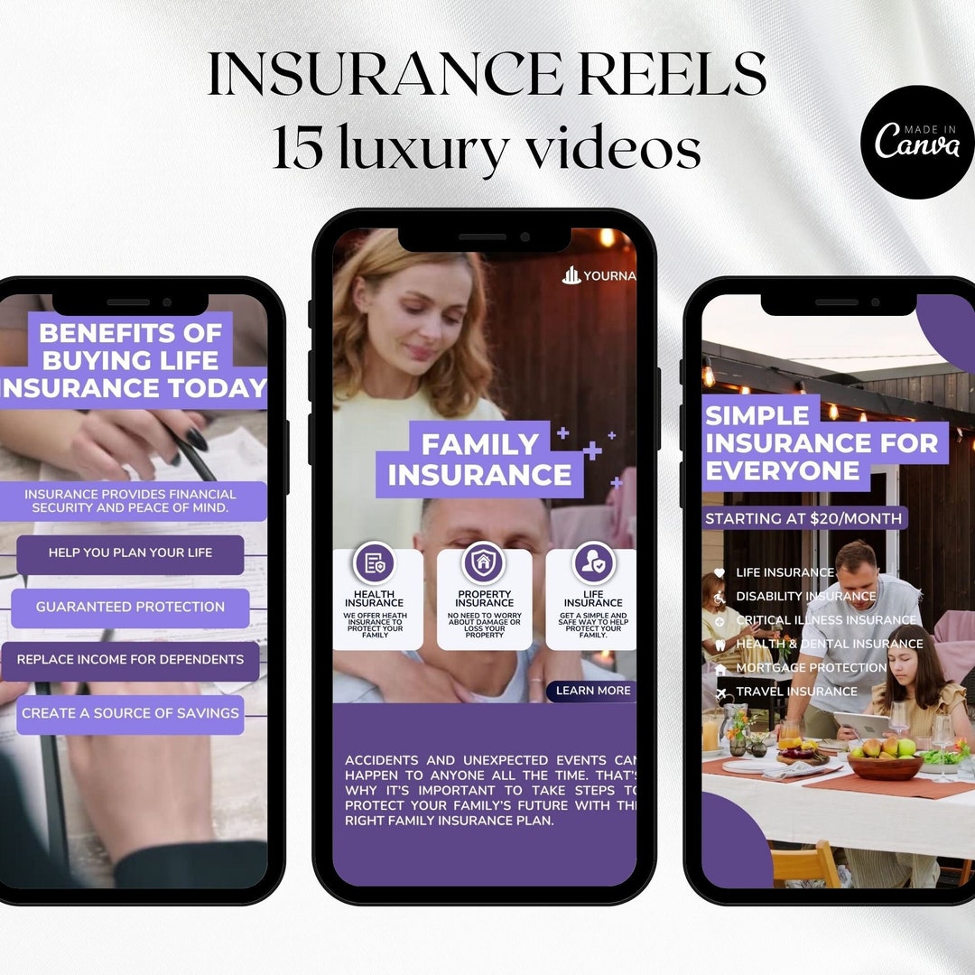 Insurance Reels, Life Insurance Video Instagram Templates, Insurance ...