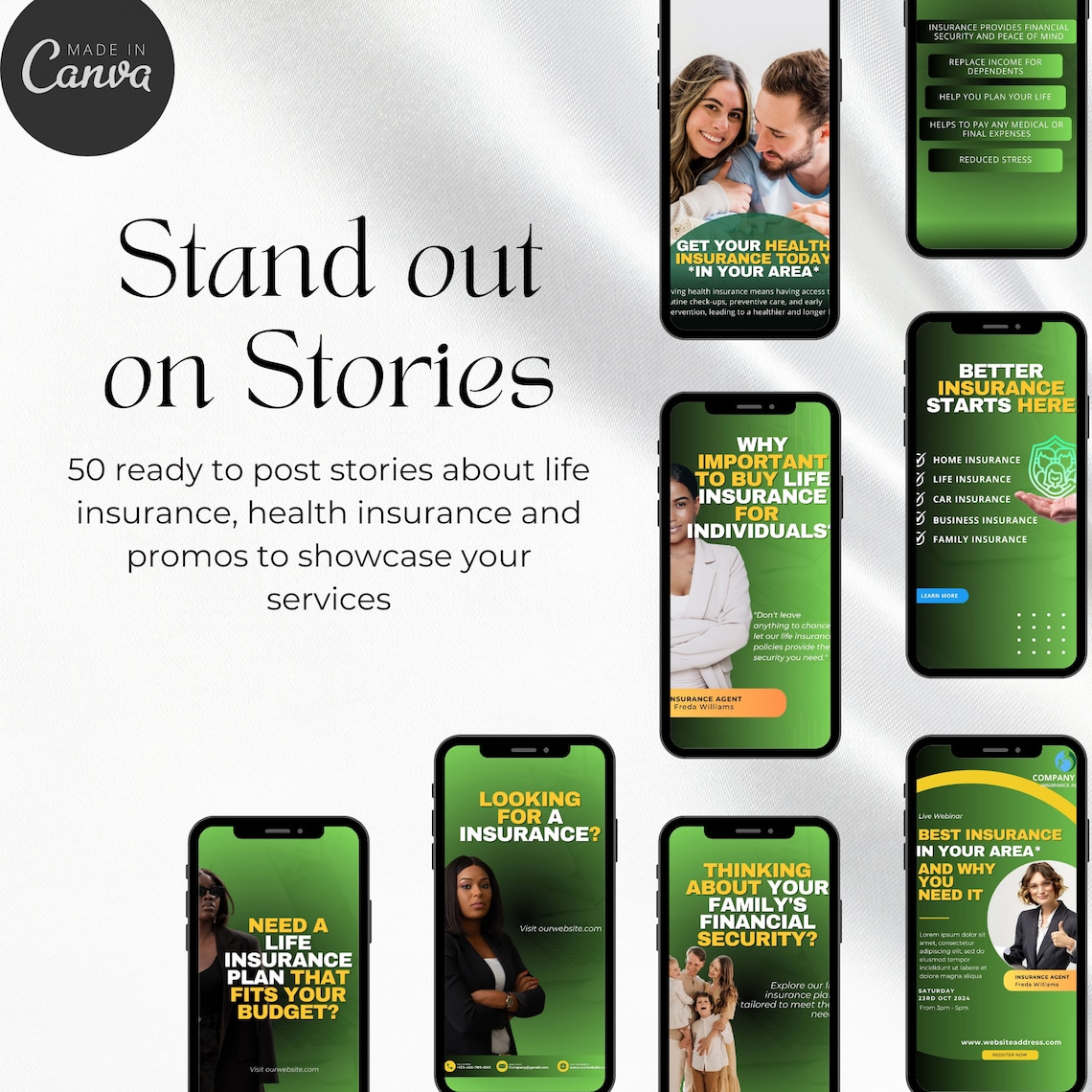 Insurance Agent Instagram Templates, Life Insurance Instagram Templates ...