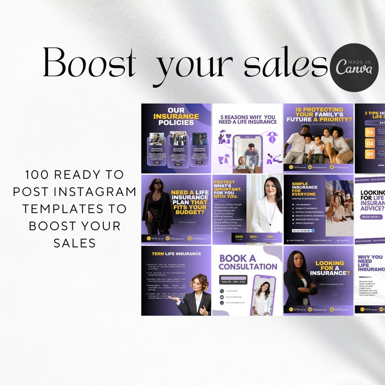 200 Insurance Agent Marketing Templates, Life Insurance Instagram ...