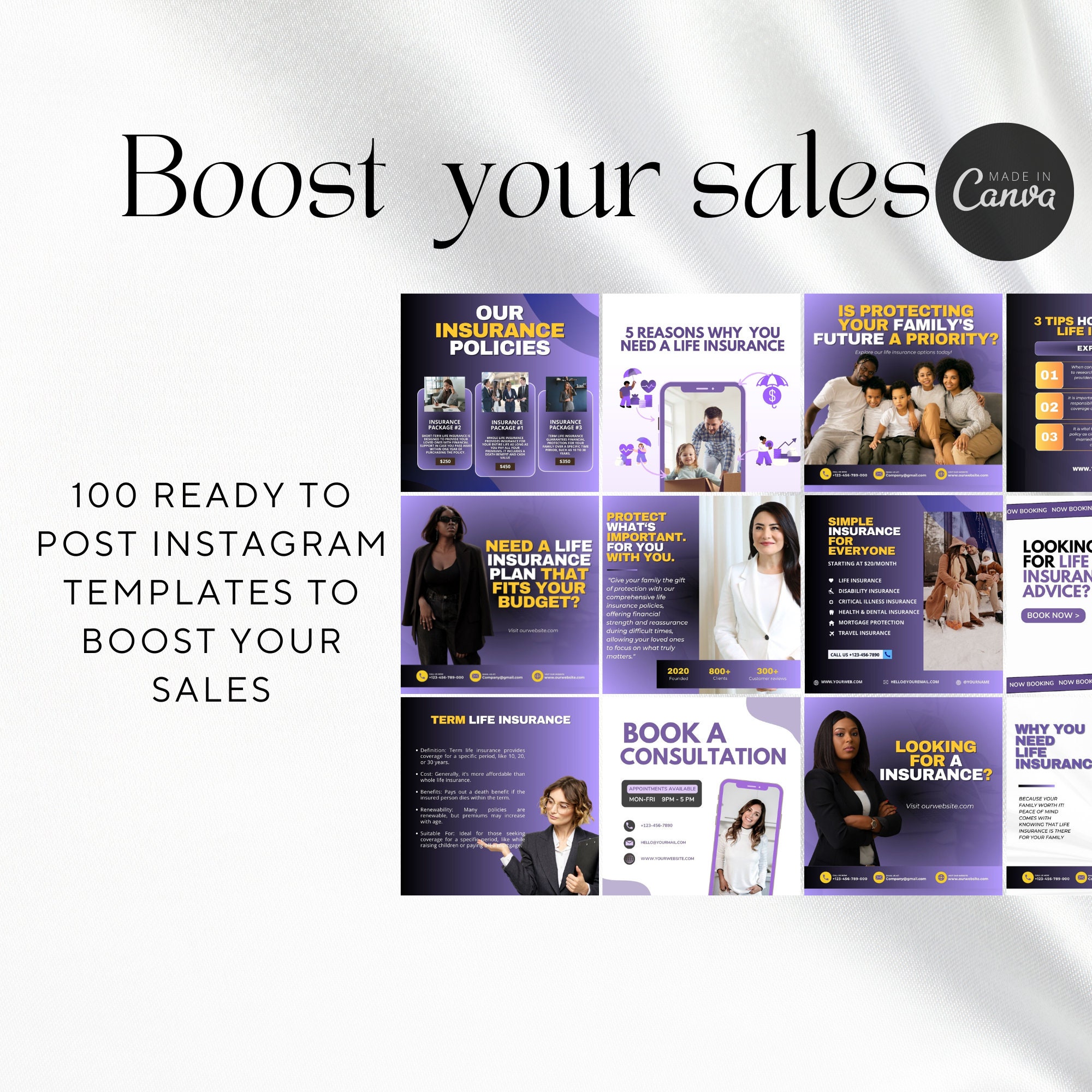 200 Insurance Agent Marketing Templates, Life Insurance Instagram ...