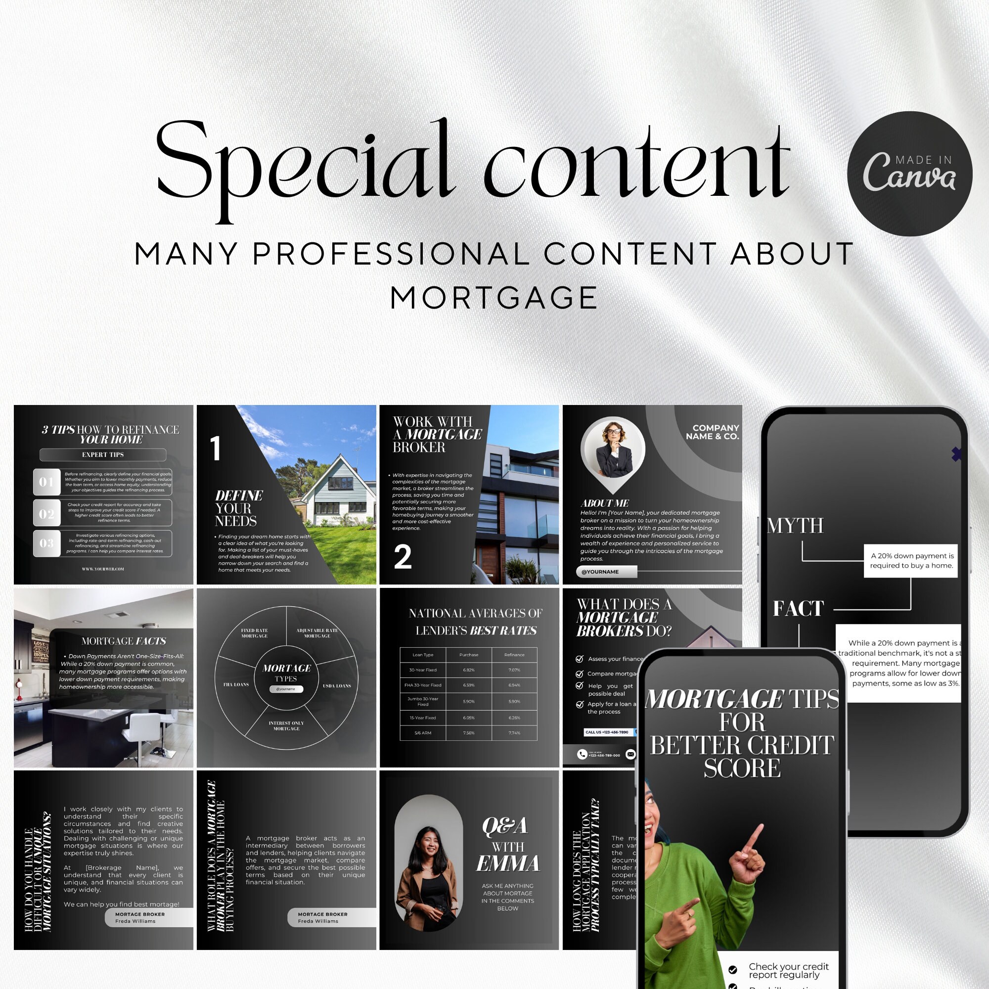 Mortgage Broker Instagram Template, Mortgage Canva Social Media , Mortgage Lender, Mortgage Post ...